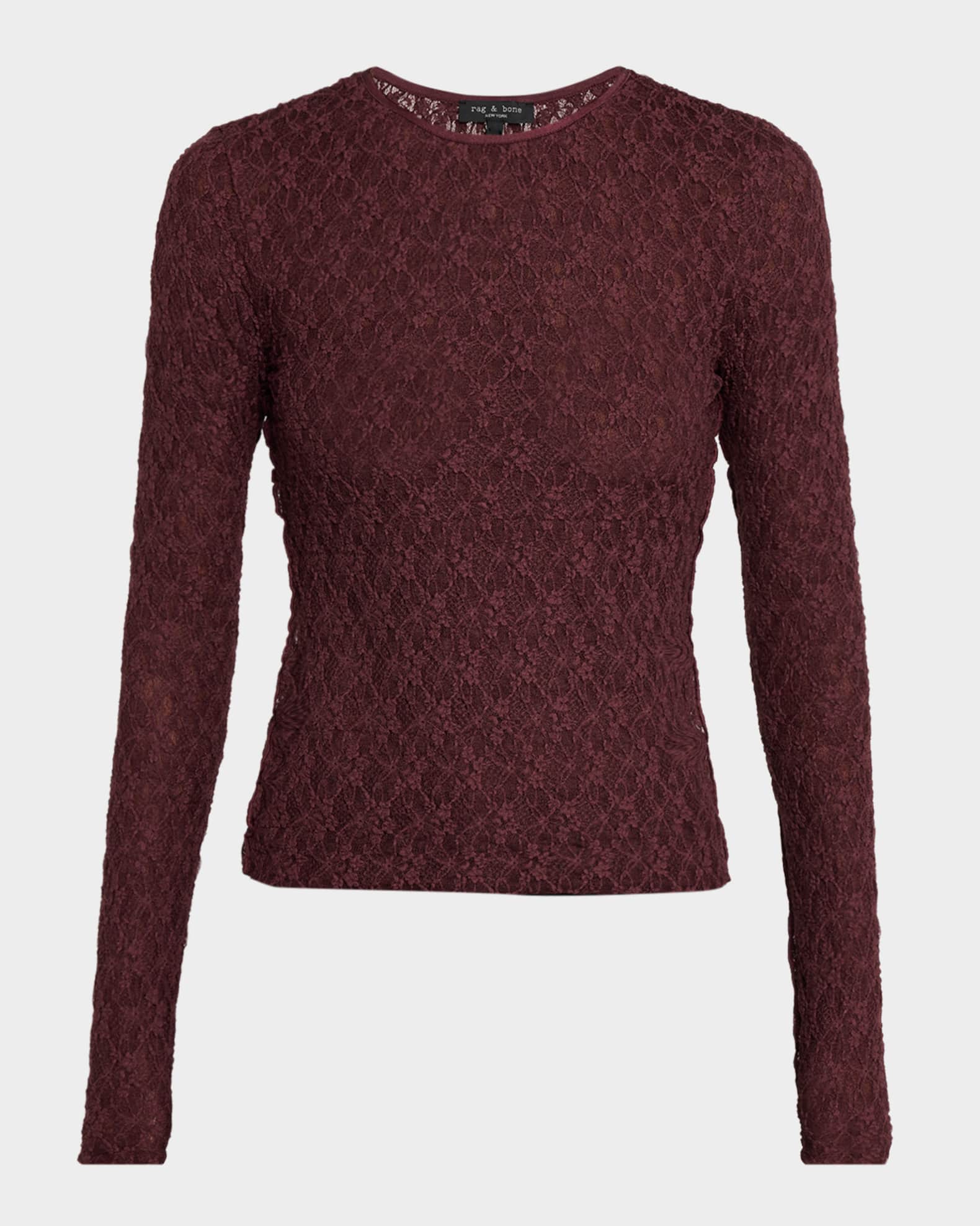 Rag & Bone Ellie Lace Long-Sleeve Top | Neiman Marcus
