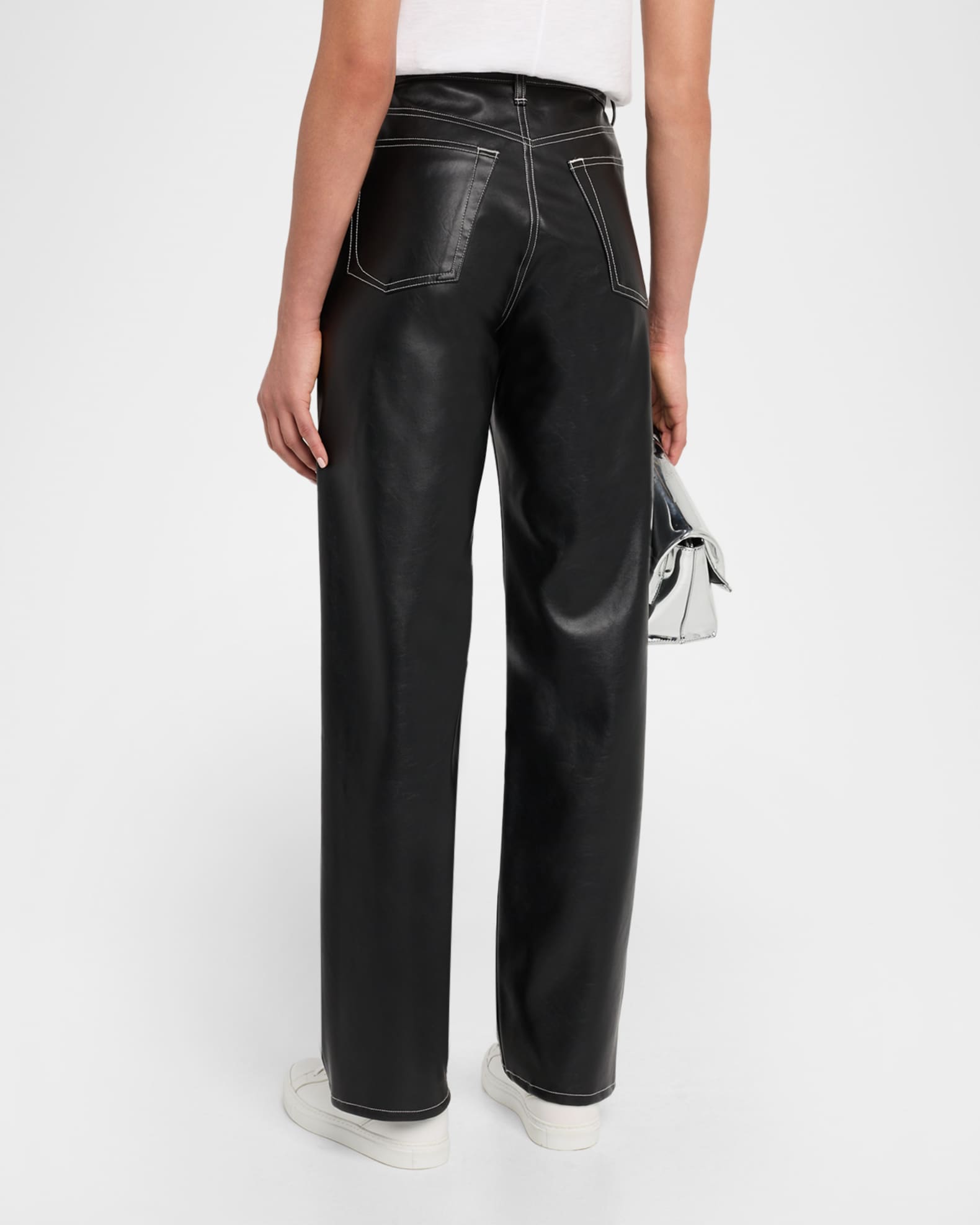 Rag & Bone Shea Straight Faux-Leather Pants | Neiman Marcus