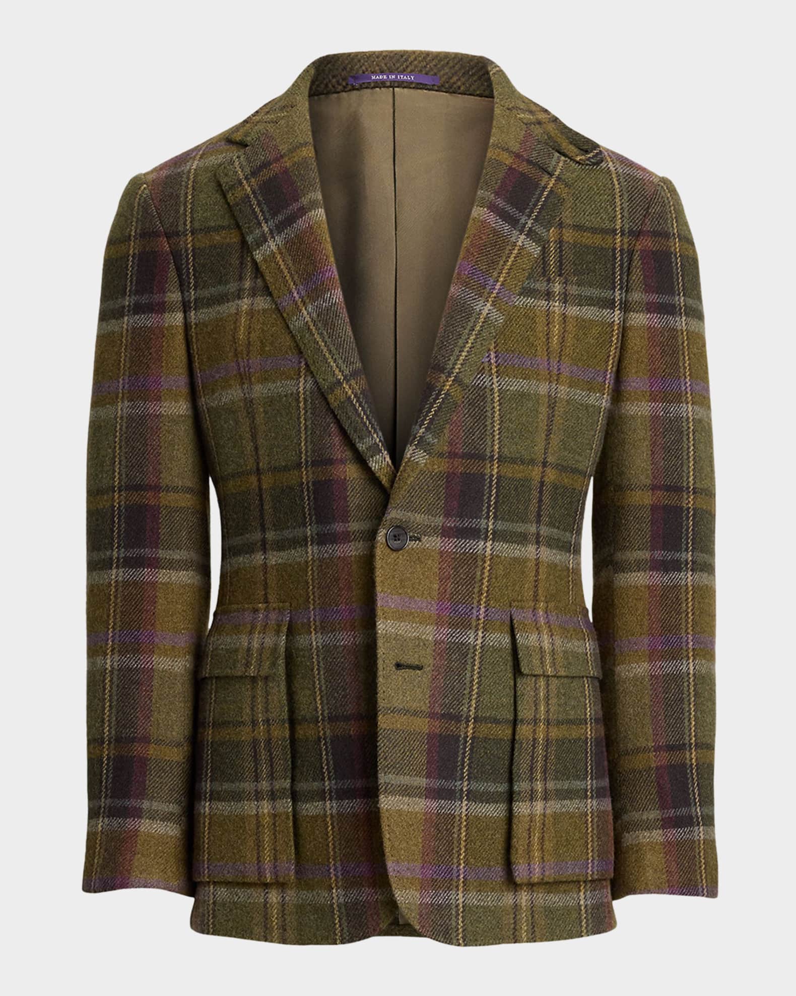 Ralph Lauren Purple Label Men's Kent Hand-Tailored Plaid Sport Coat ...