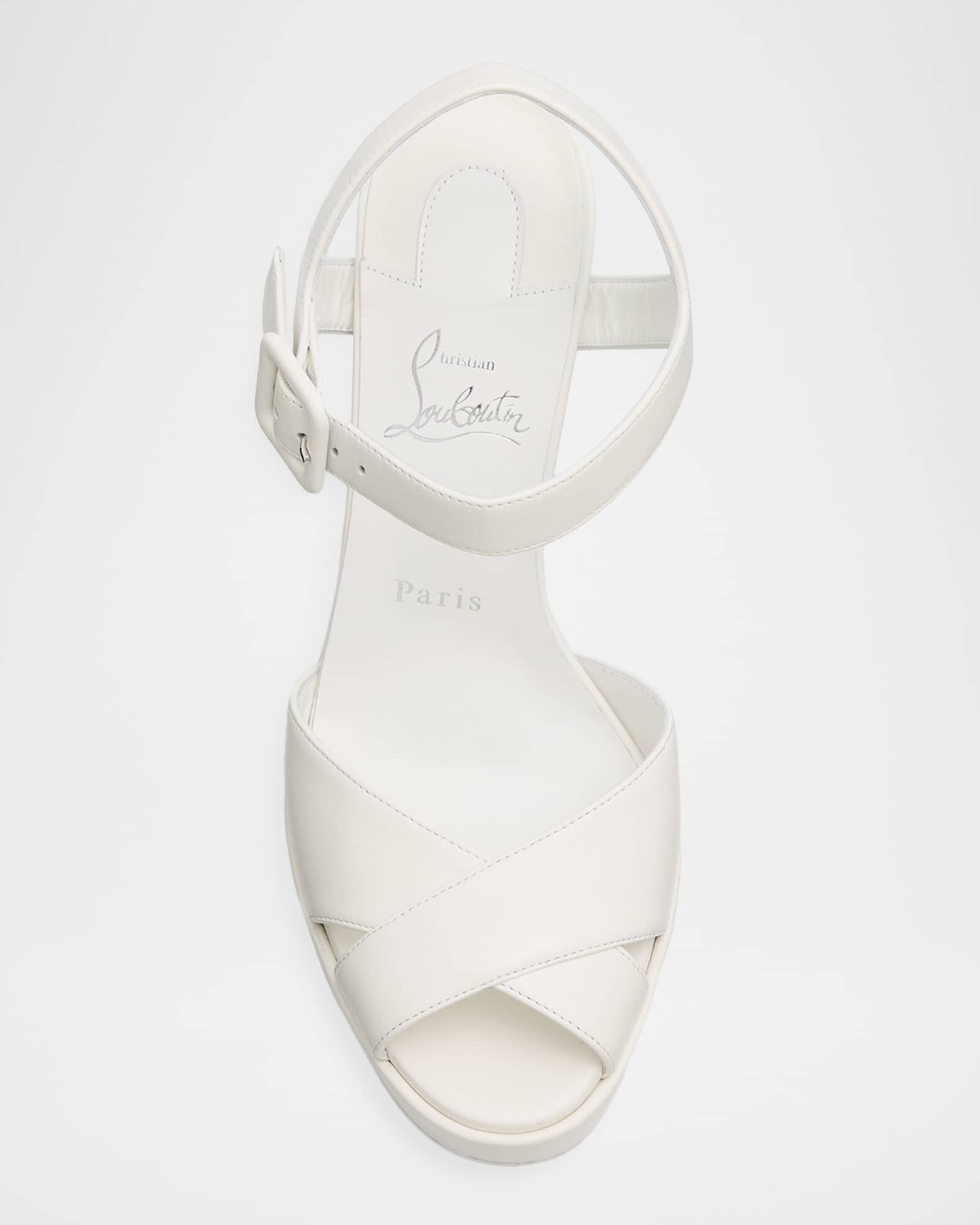 Christian Louboutin 100mm Cora Leather Sandals | Neiman Marcus
