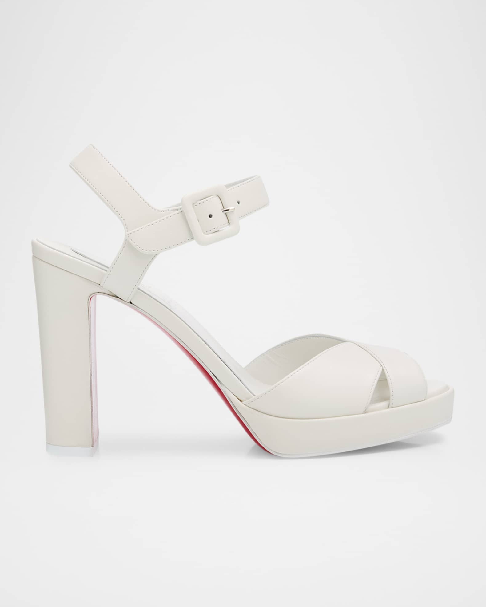 Christian Louboutin 100mm Cora Leather Sandals | Neiman Marcus