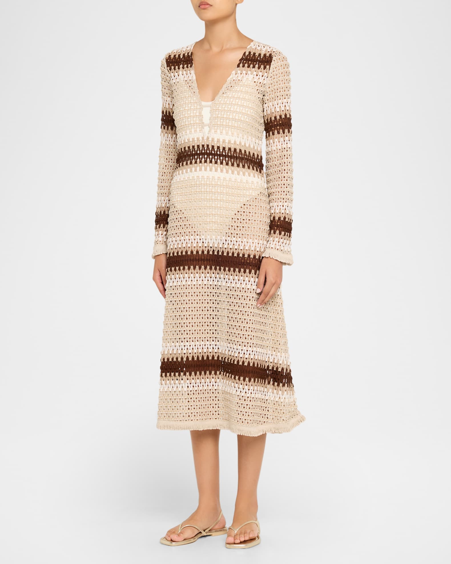 Ramy Brook Hannah Striped Knit Midi Dress Neiman Marcus