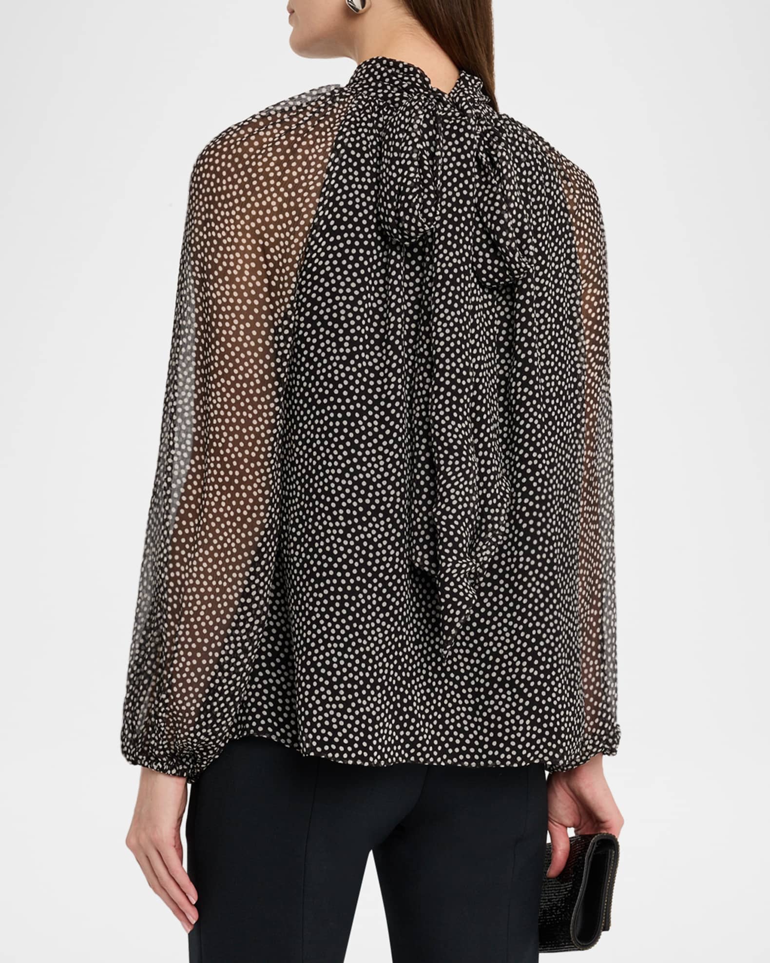 Ramy Brook Suzanne Polka-Dot Silk Blouse | Neiman Marcus