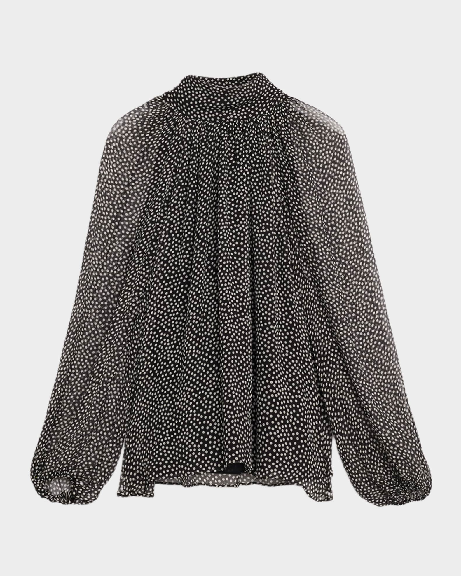 Ramy Brook Suzanne Polka-Dot Silk Blouse | Neiman Marcus