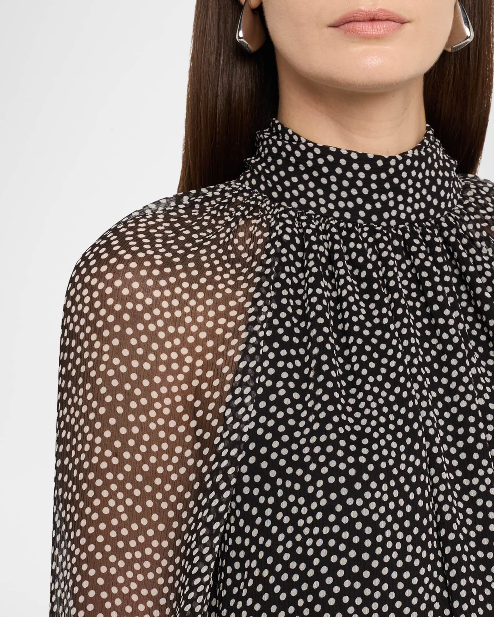 Ramy Brook Suzanne Polka-Dot Silk Blouse | Neiman Marcus
