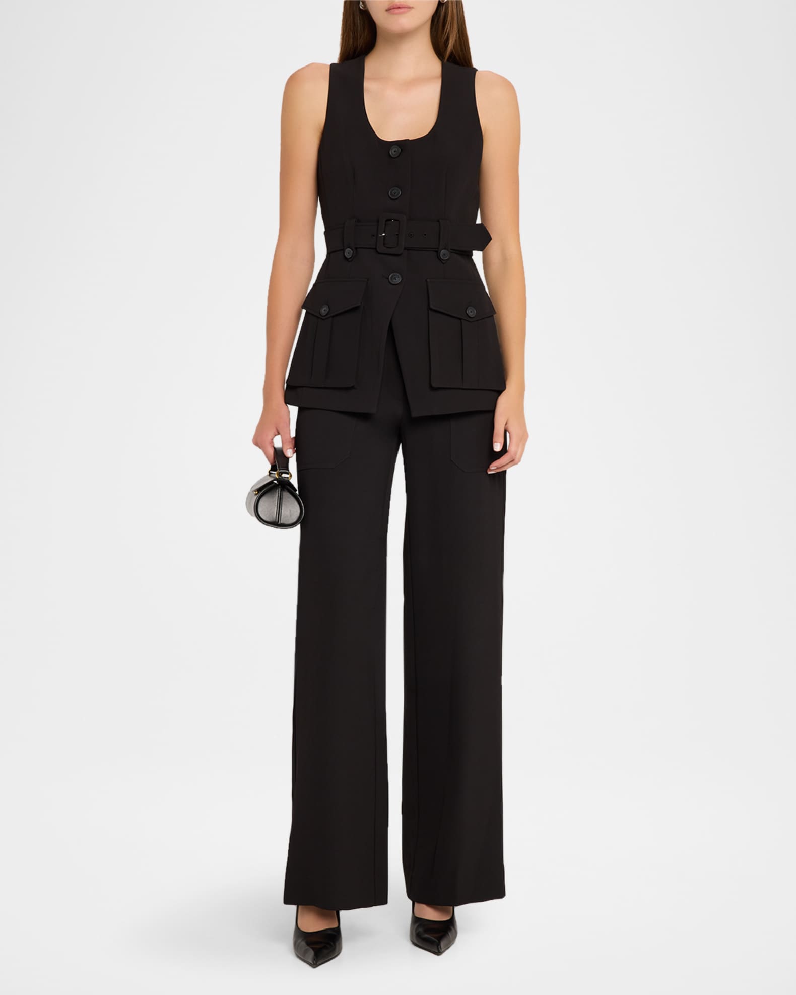Veronica Beard Becker Tailored Utility Vest | Neiman Marcus