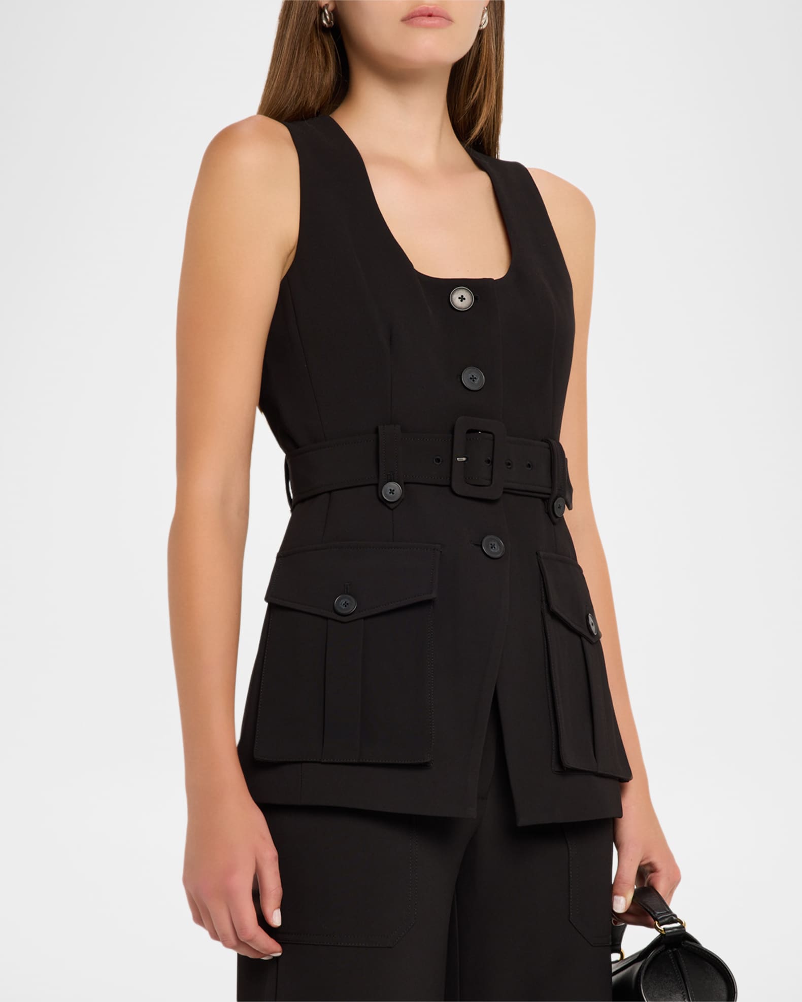 Veronica Beard Becker Tailored Utility Vest | Neiman Marcus