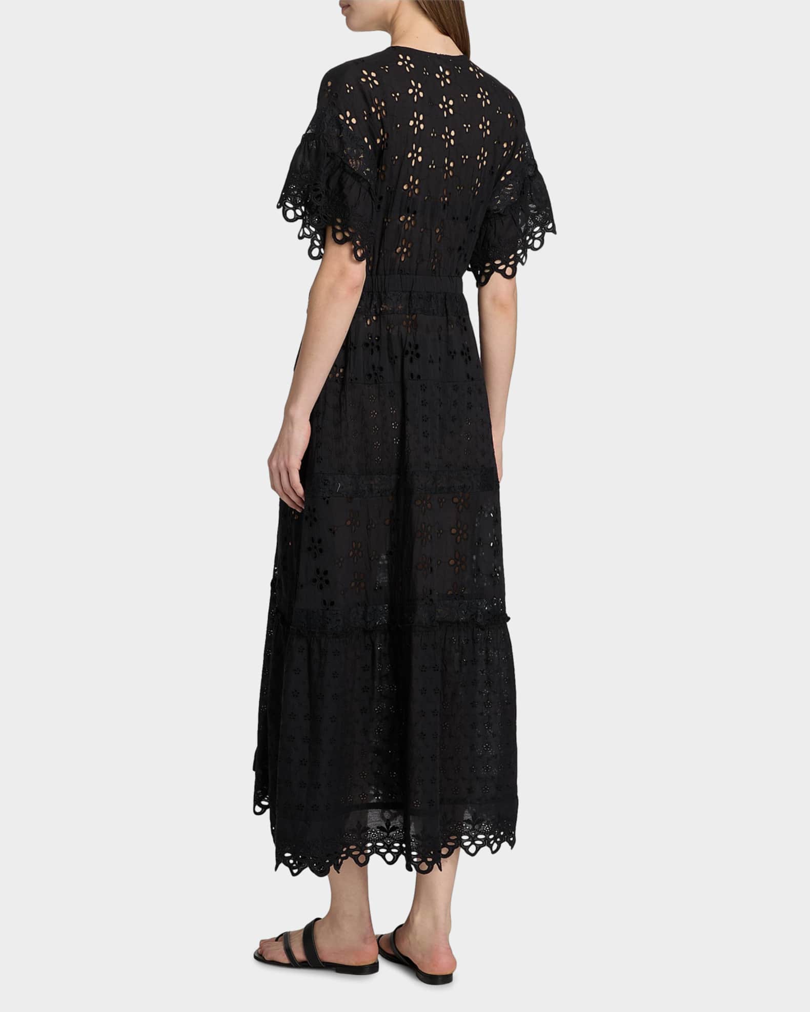 Ramy Brook Janis Eyelet Embroidered Maxi Kaftan Coverup | Neiman Marcus