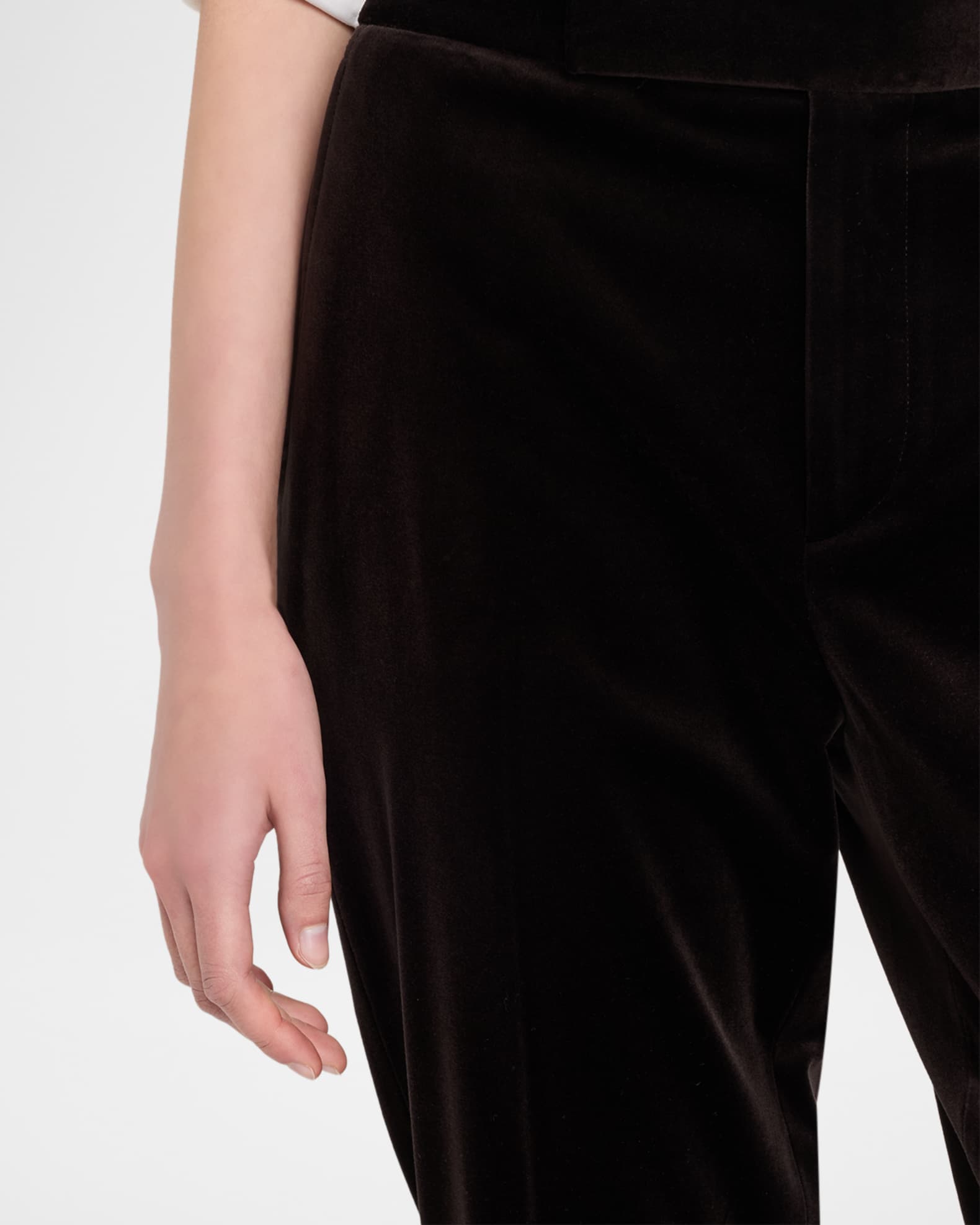 Ralph Lauren Collection Seth Stretch Velvet Straight-Leg Pants | Neiman ...