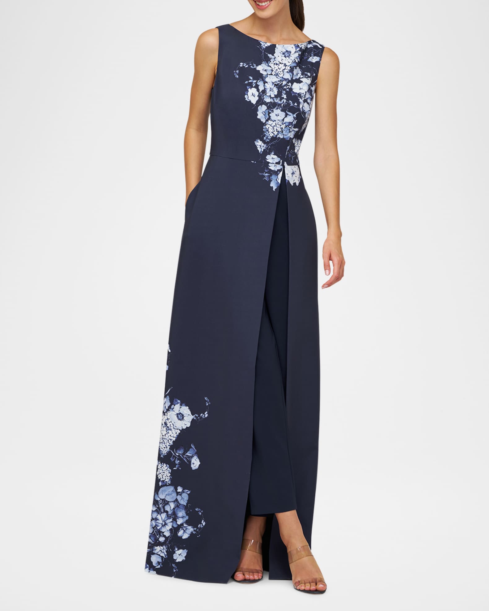 Kay Unger New York Esti Walk Thru Sleeveless Jumpsuit | Neiman Marcus