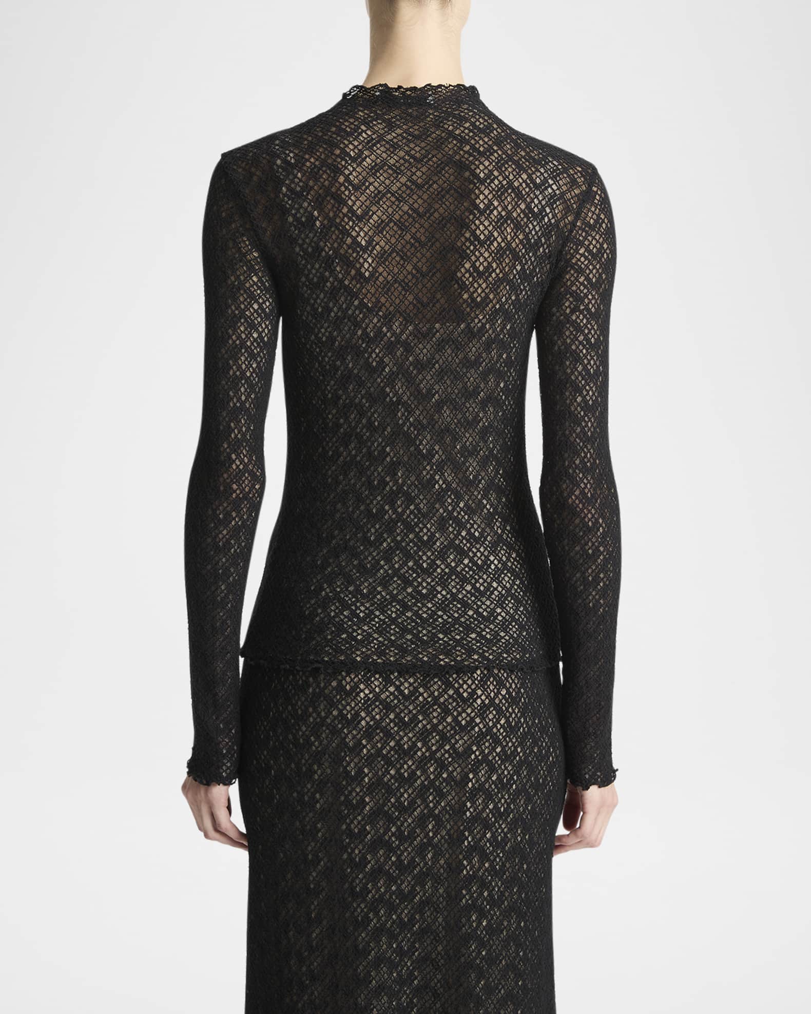 Vince Lace Mock-Neck Top | Neiman Marcus