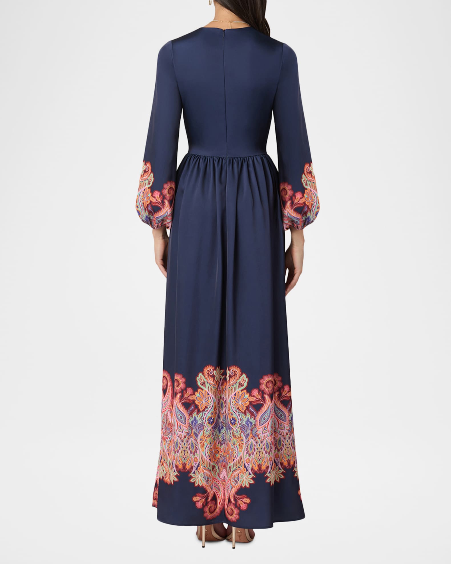 Shoshanna Calla Paisley-Print Empire Maxi Dress | Neiman Marcus