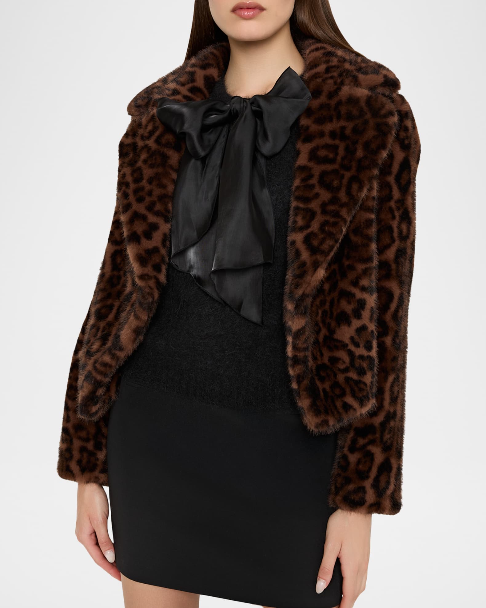 Milly Arya Leopard-Print Faux Fur Jacket | Neiman Marcus