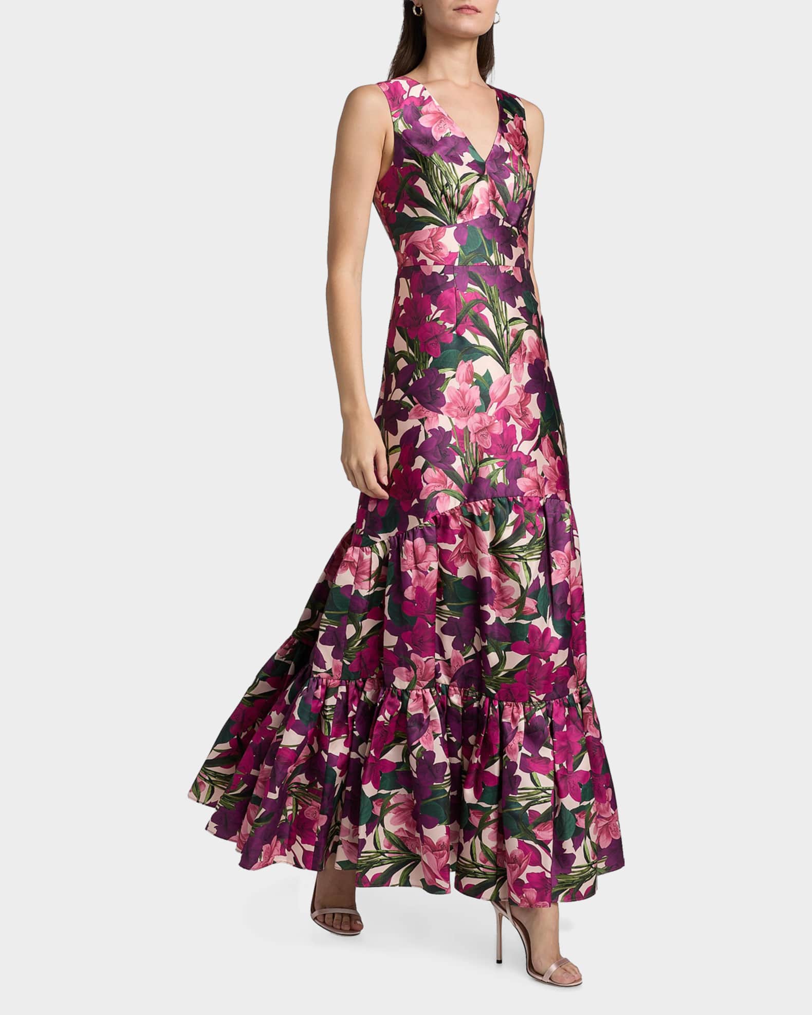 SACHIN BABI Rori Floral Tiered Gown | Neiman Marcus