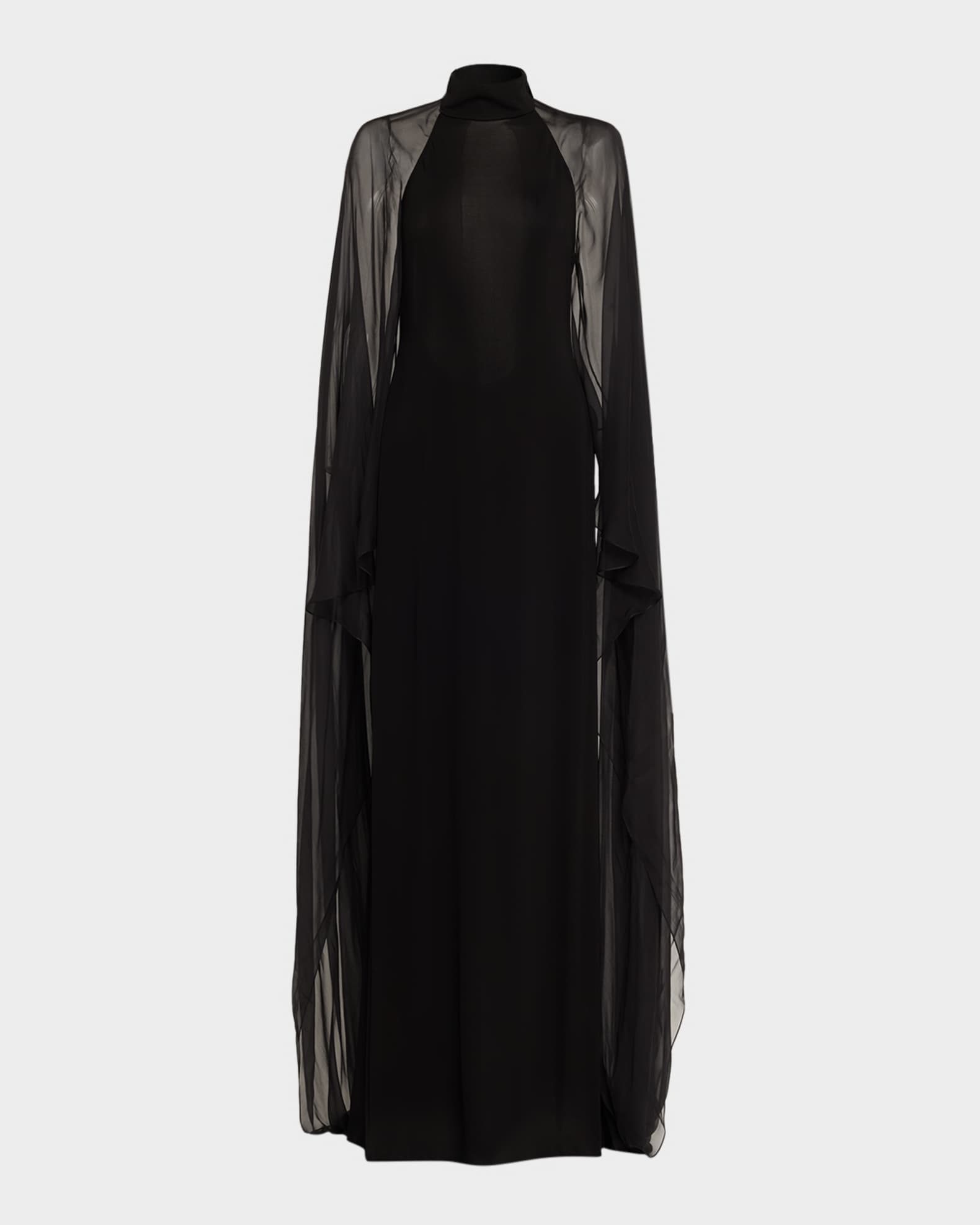 Ralph Lauren Collection Tilly Cape-Sleeve Jersey Backless Gown | Neiman ...