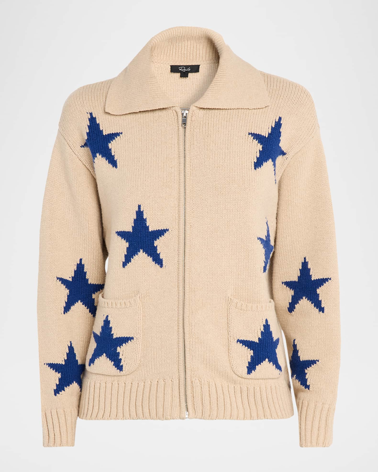 Rails Rhea Star Wool-Blend Zip Cardigan | Neiman Marcus