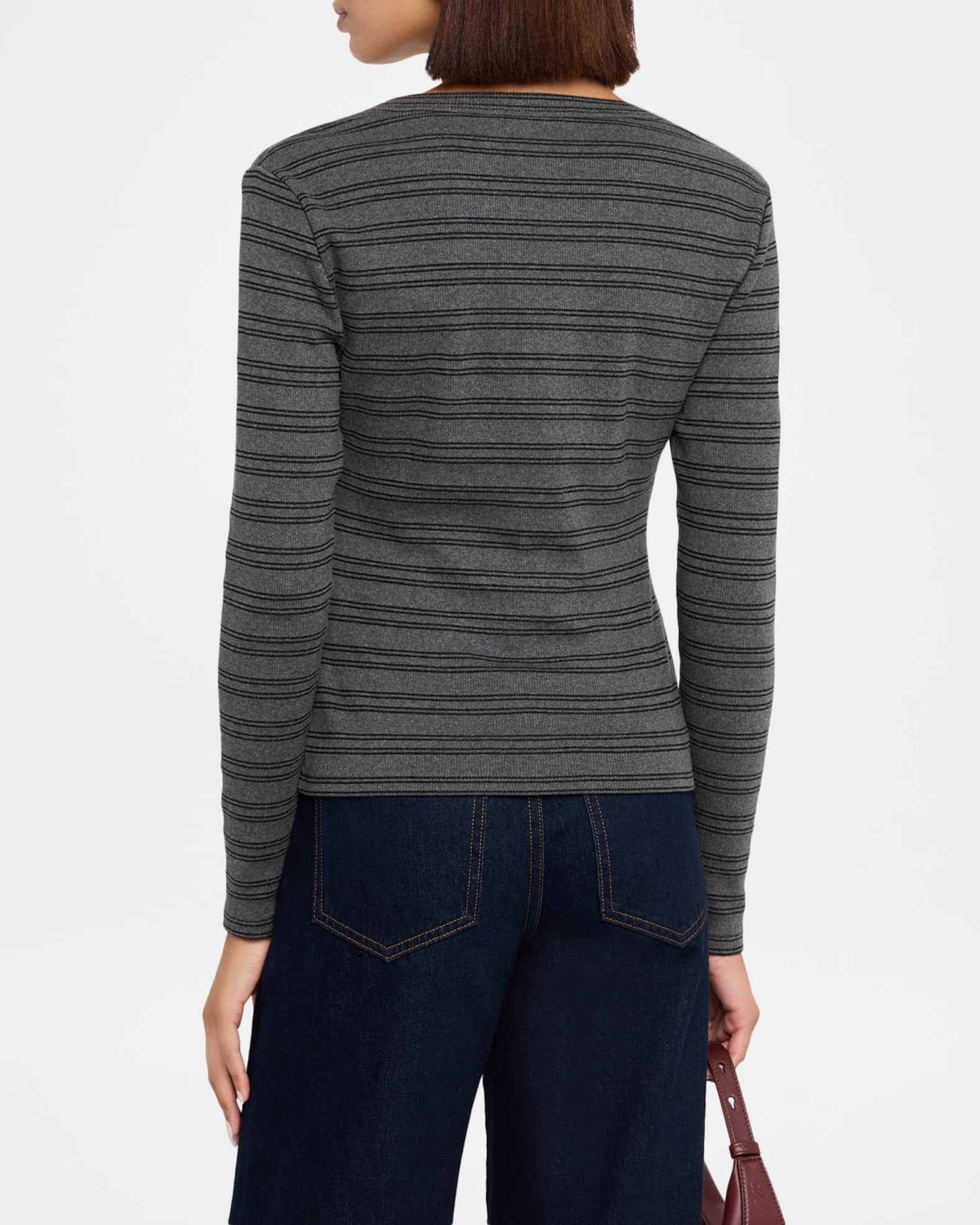 Veronica Beard Dili Long-Sleeve Stripe Cardigan | Neiman Marcus