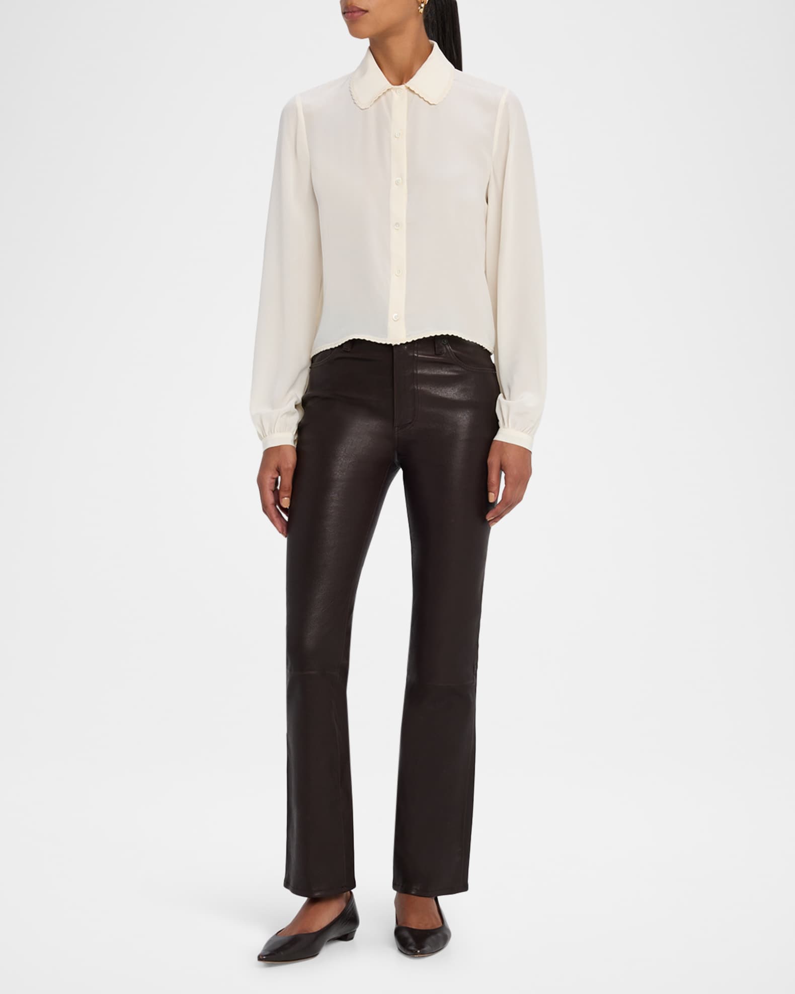 FRAME The Silk Prim Blouse | Neiman Marcus