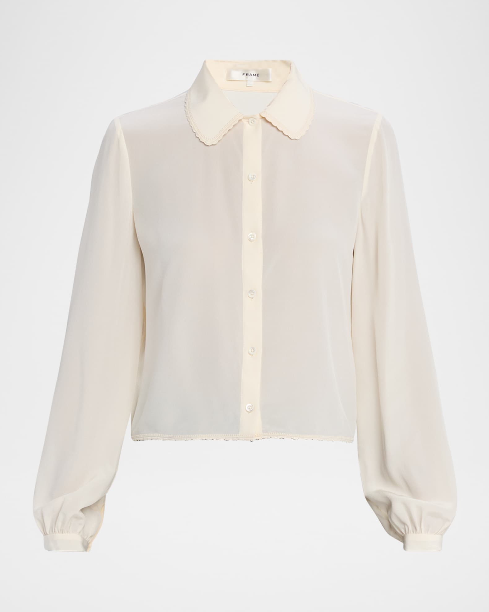 FRAME The Silk Prim Blouse | Neiman Marcus