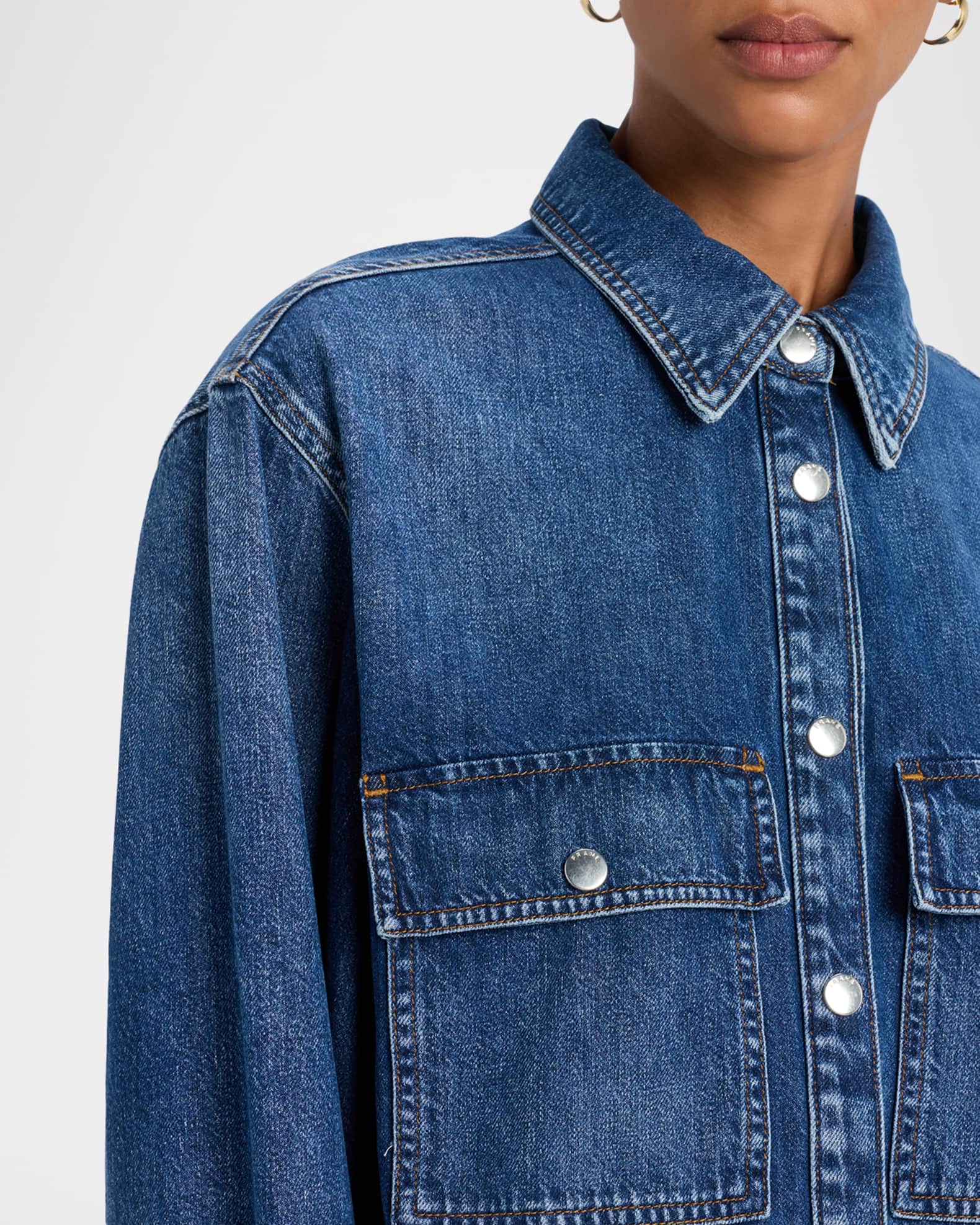 FRAME The Long-Sleeve Denim Shirt | Neiman Marcus