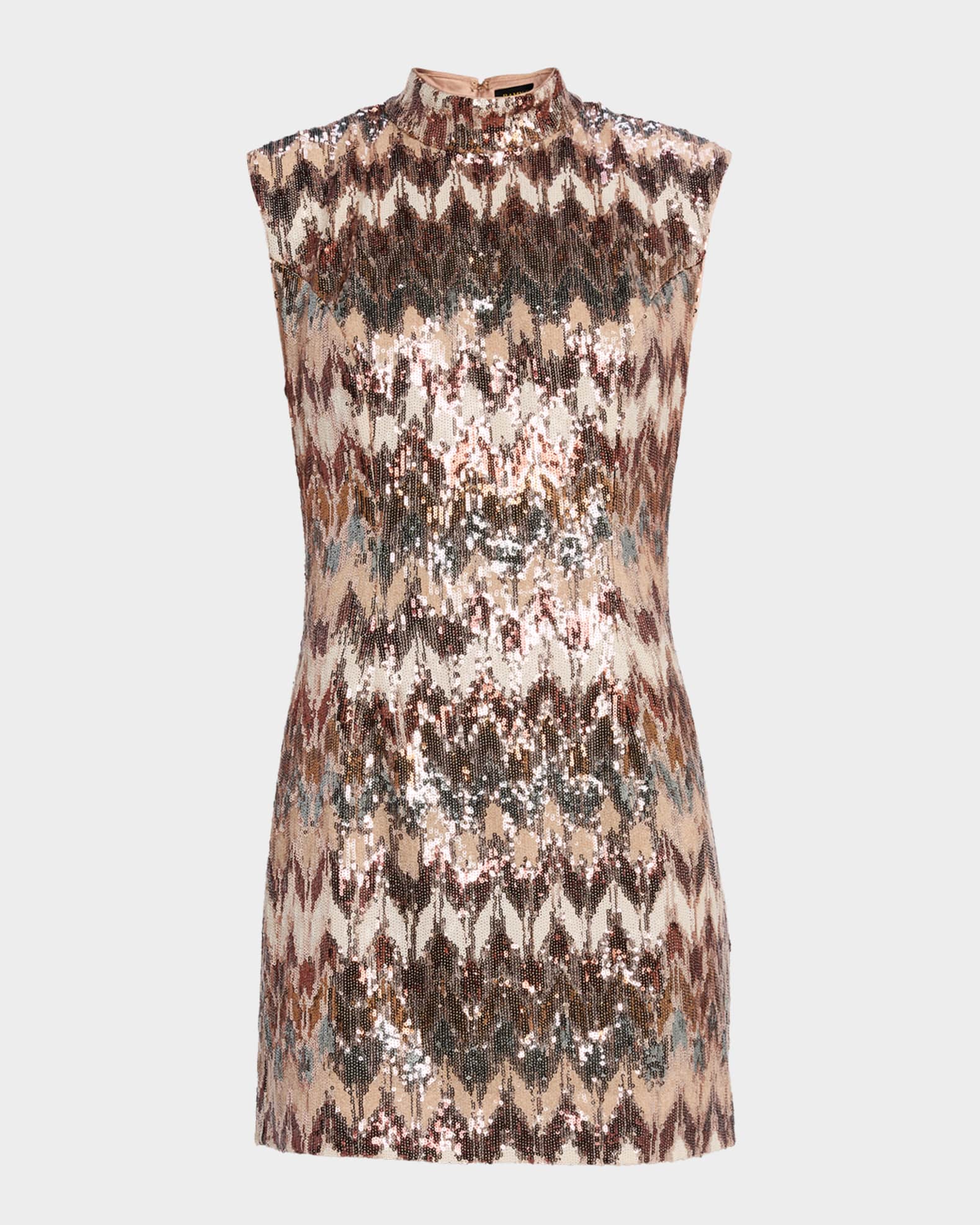 Ramy Brook Caden Sequined Mock-Neck Sleeveless Mini Dress | Neiman Marcus