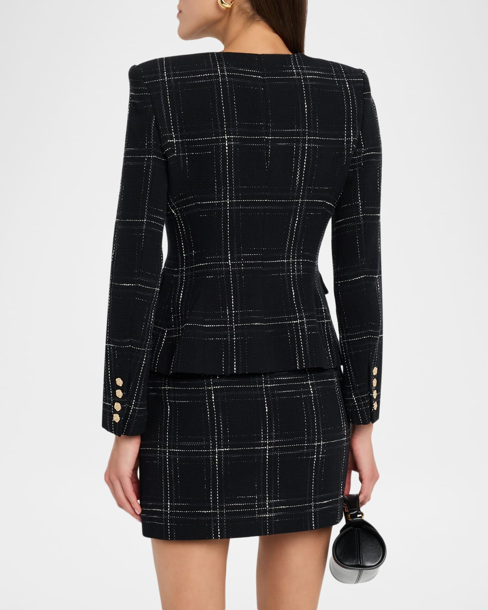 Generation Love Ophelia Tweed Windowpane Jacket | Neiman Marcus