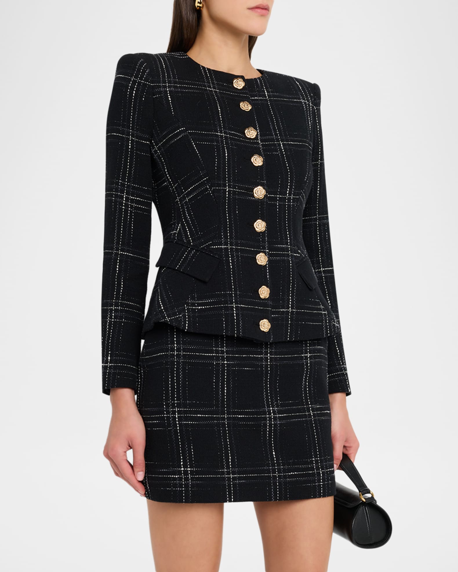 Generation Love Ophelia Tweed Windowpane Jacket | Neiman Marcus