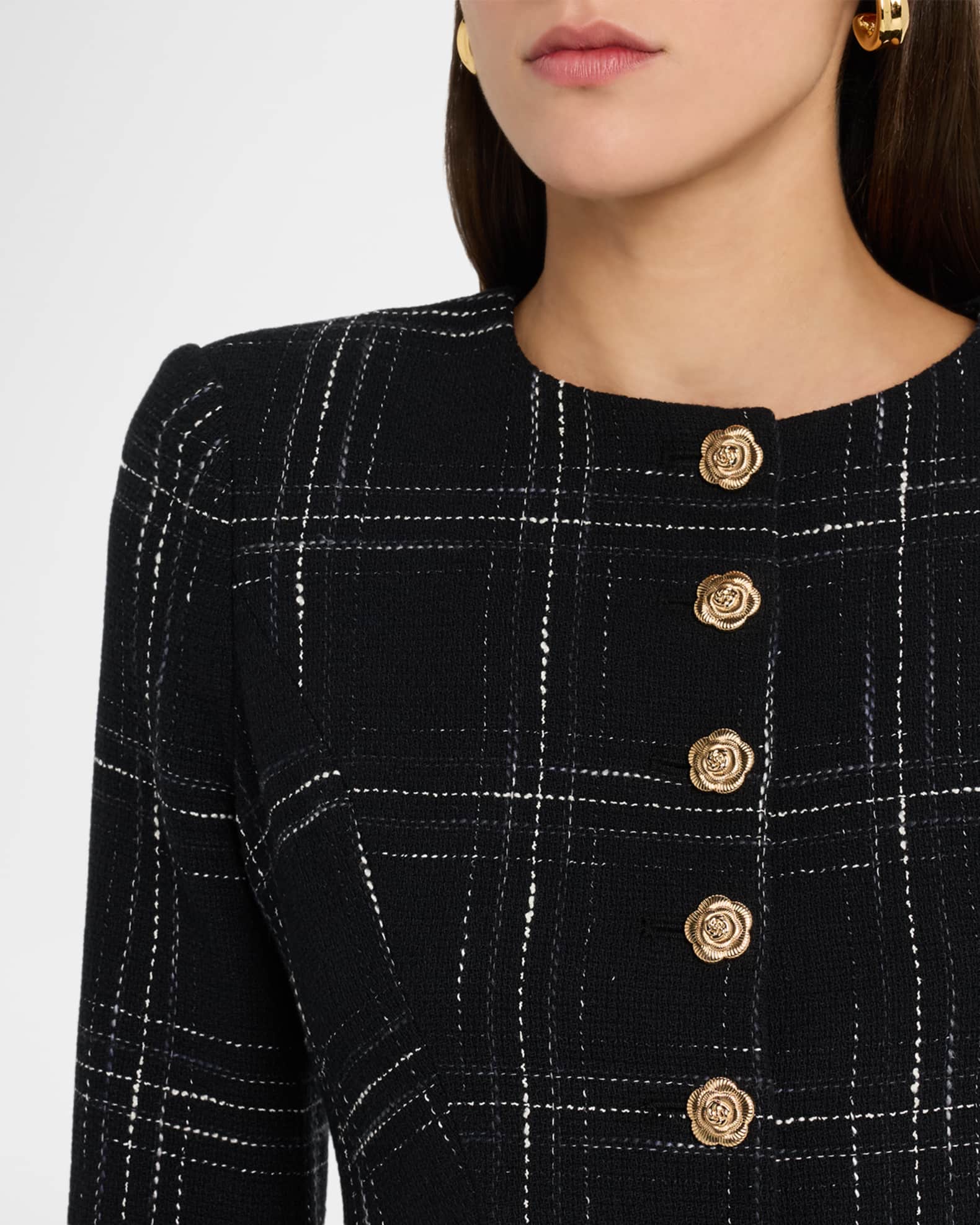 Generation Love Ophelia Tweed Windowpane Jacket | Neiman Marcus