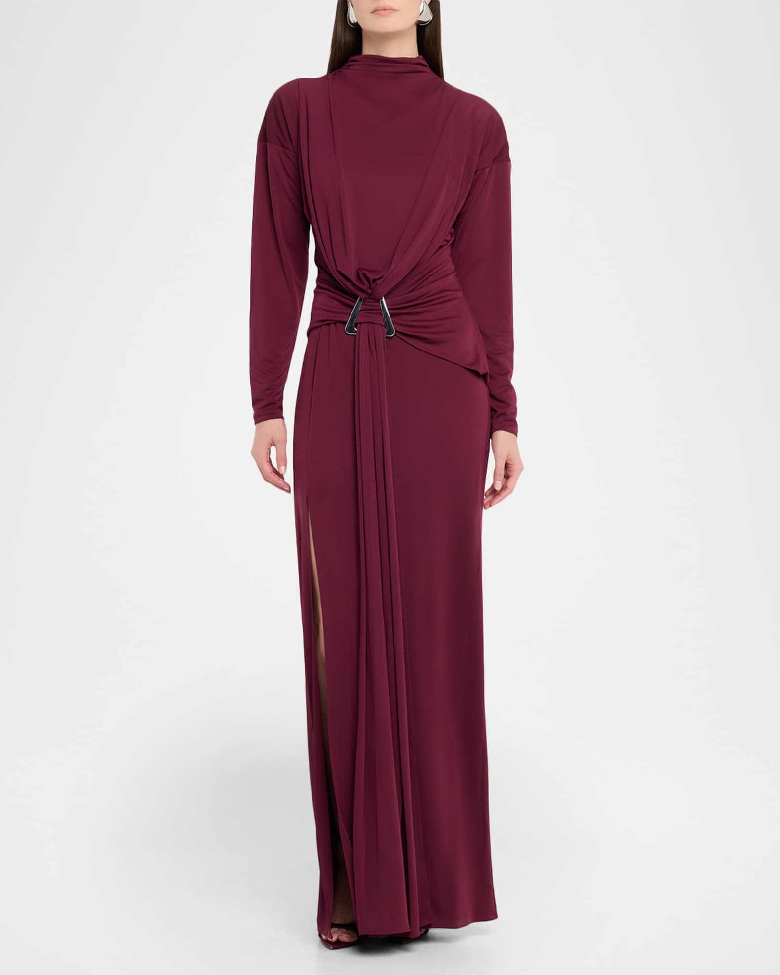 Et Ochs Remington Draped Matte Jersey Column Gown | Neiman Marcus