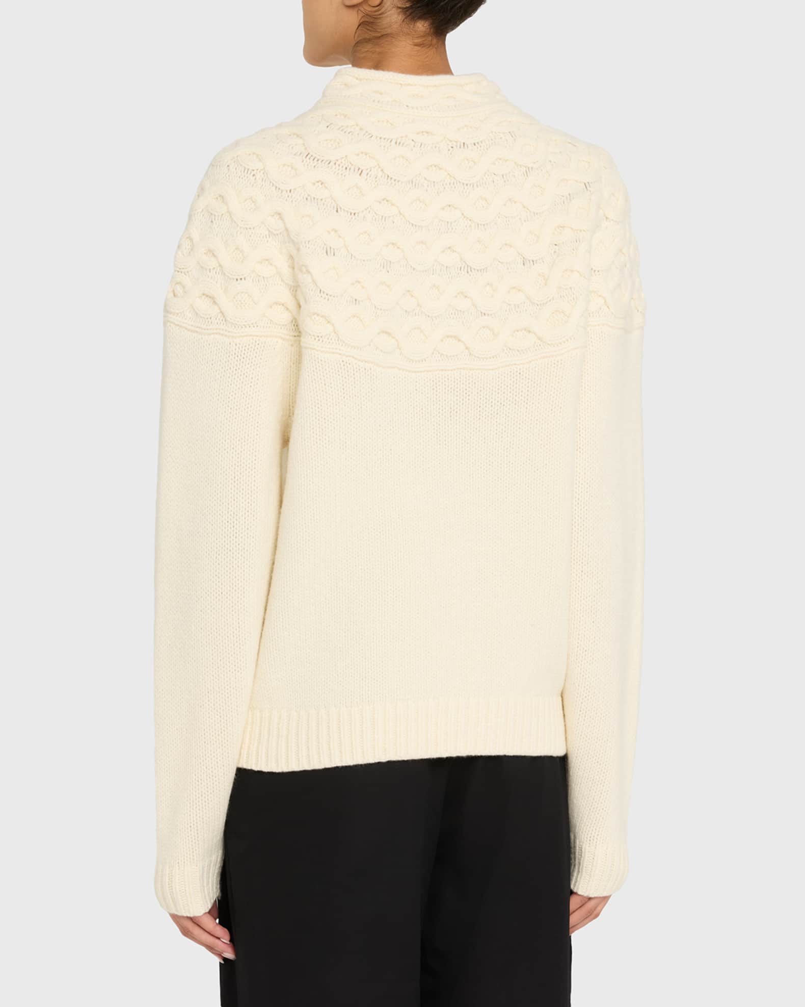 Theory Cashmere-Blend Cable-Knit Sweater | Neiman Marcus