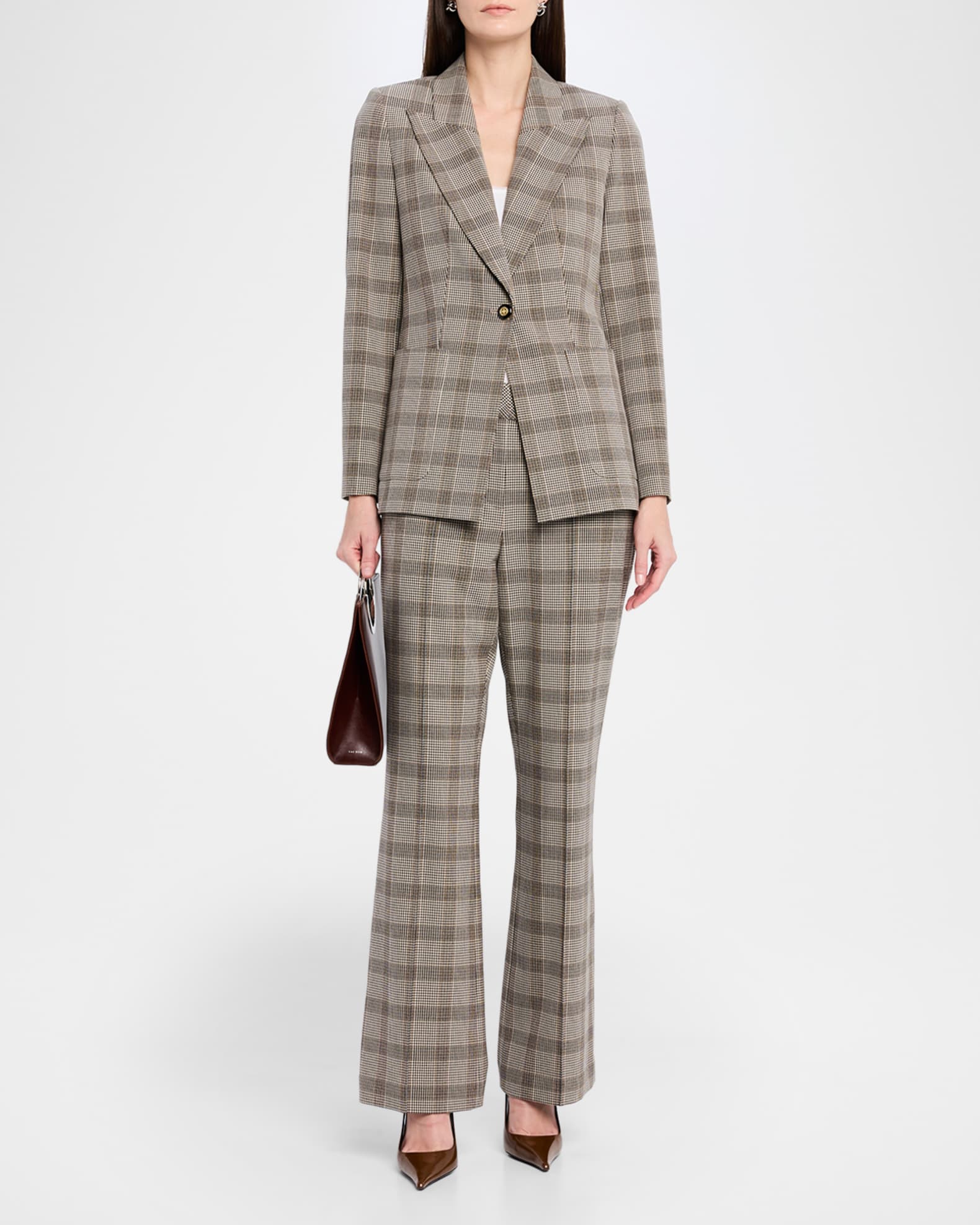 Elie Tahari The Elodie Plaid Bootcut Pants | Neiman Marcus