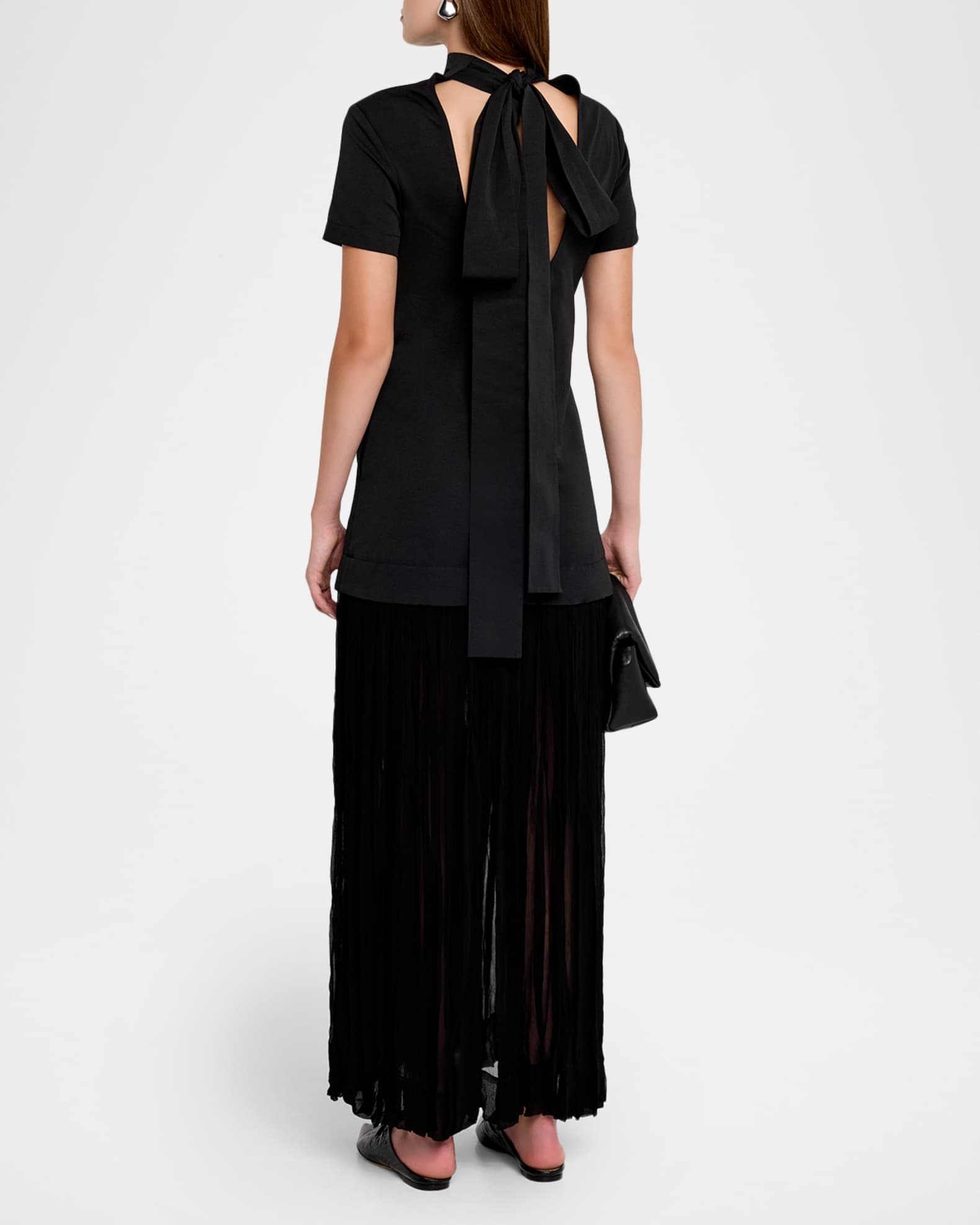 STAUD Pia Tie-Neck Maxi Dress | Neiman Marcus