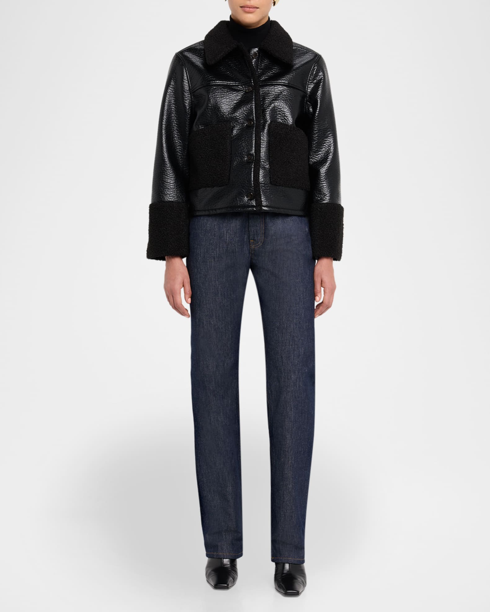 Rails Dria Faux Leather Bomber Jacket | Neiman Marcus