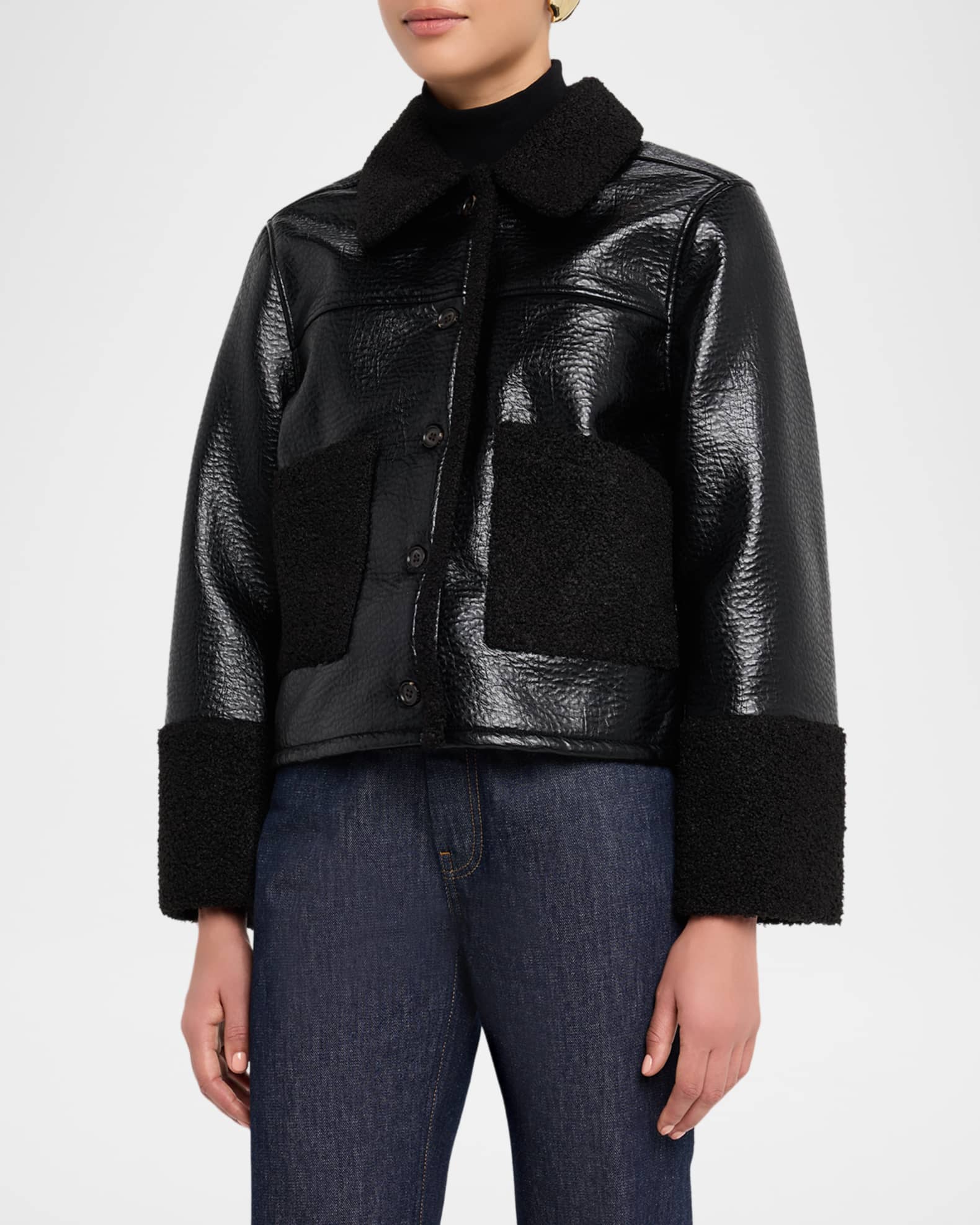 Rails Dria Faux Leather Bomber Jacket | Neiman Marcus