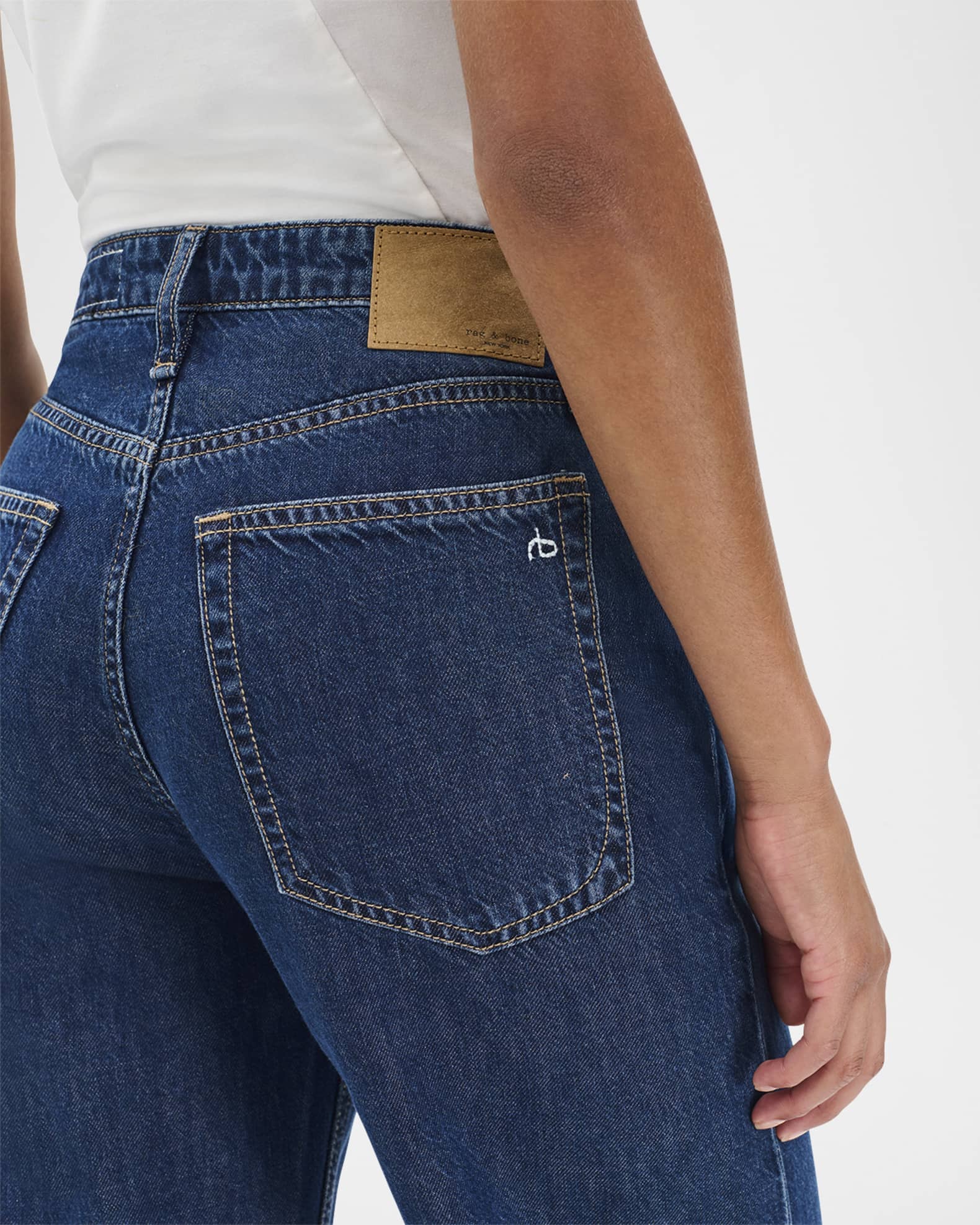 Rag & Bone Featherweight Logan Mid-Rise Wide-Leg Jeans | Neiman Marcus