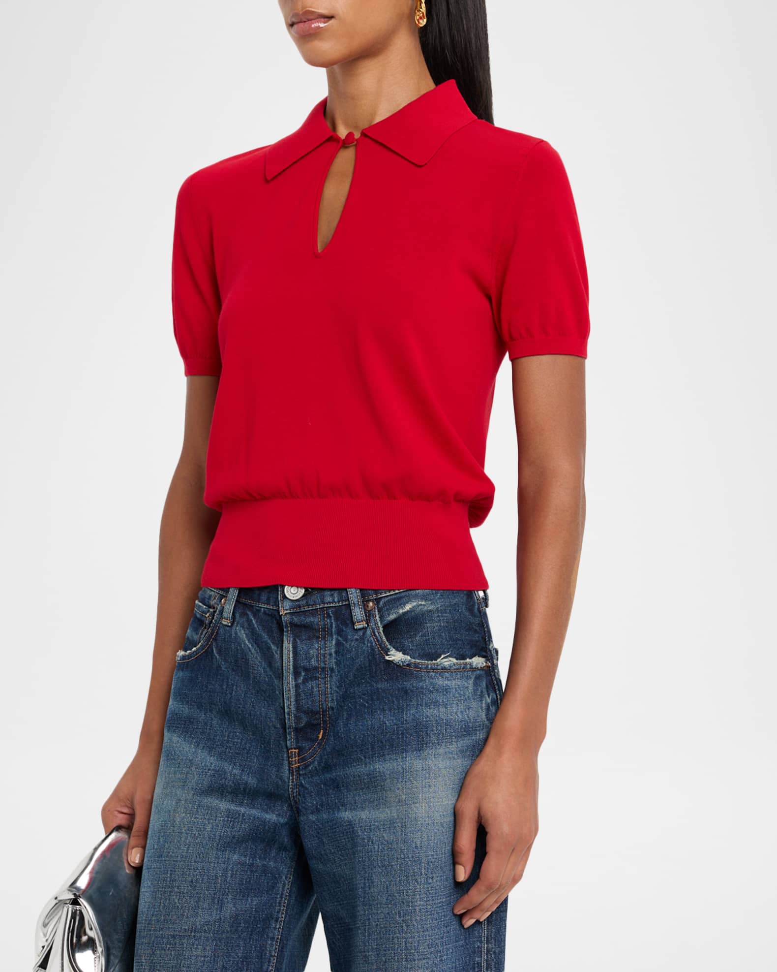 FRAME The Keyhole Polo | Neiman Marcus