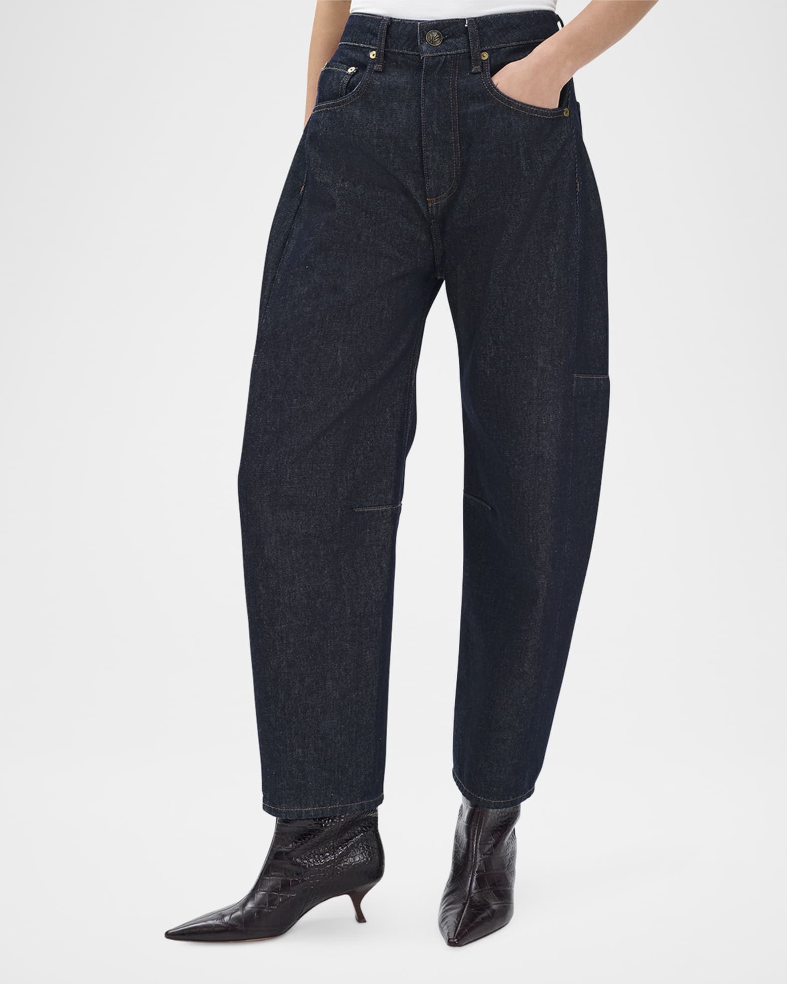 Rag & Bone Charlie High-Rise Barrel Jeans | Neiman Marcus