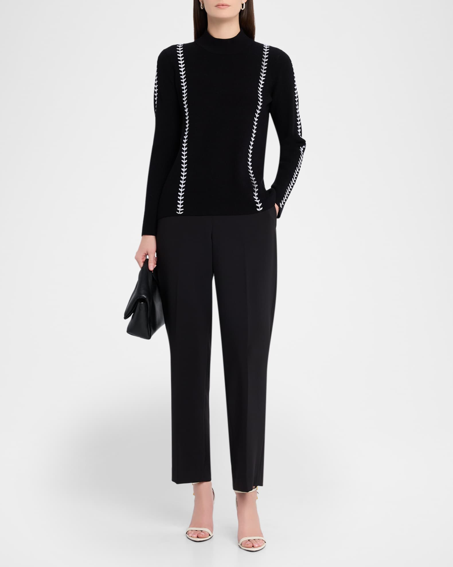 Elie Tahari The Goldie Mock-Neck Sweater | Neiman Marcus