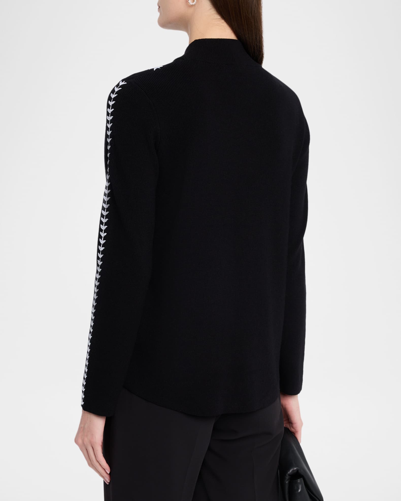 Elie Tahari The Goldie Mock-Neck Sweater | Neiman Marcus