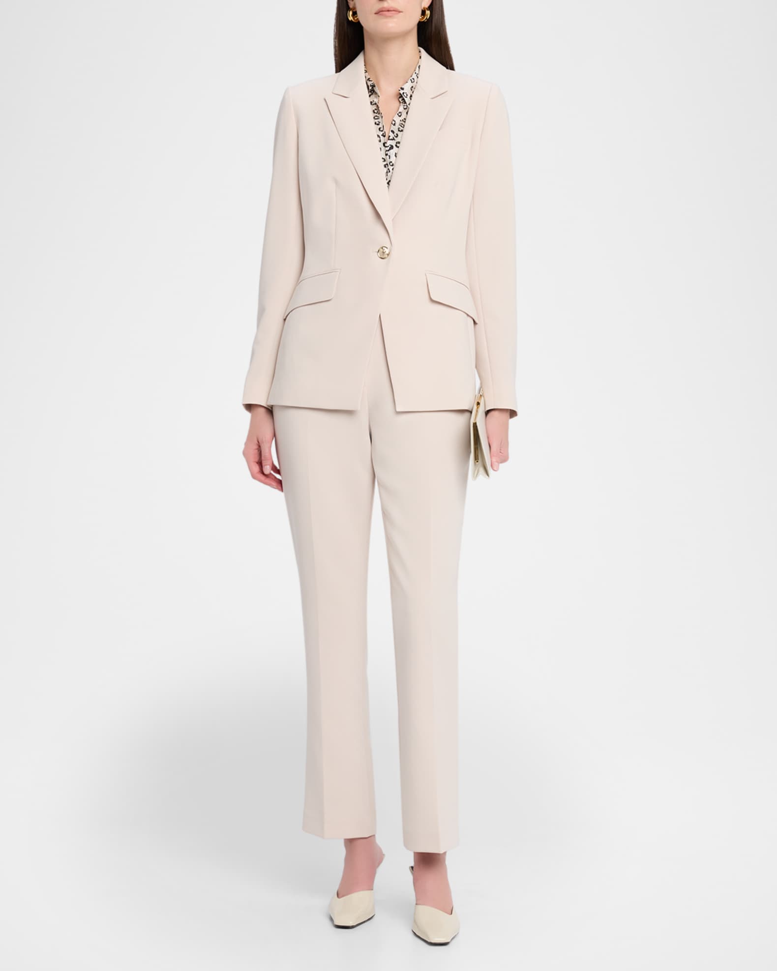 Elie Tahari The Madeline Animal-Print Silk Blouse | Neiman Marcus