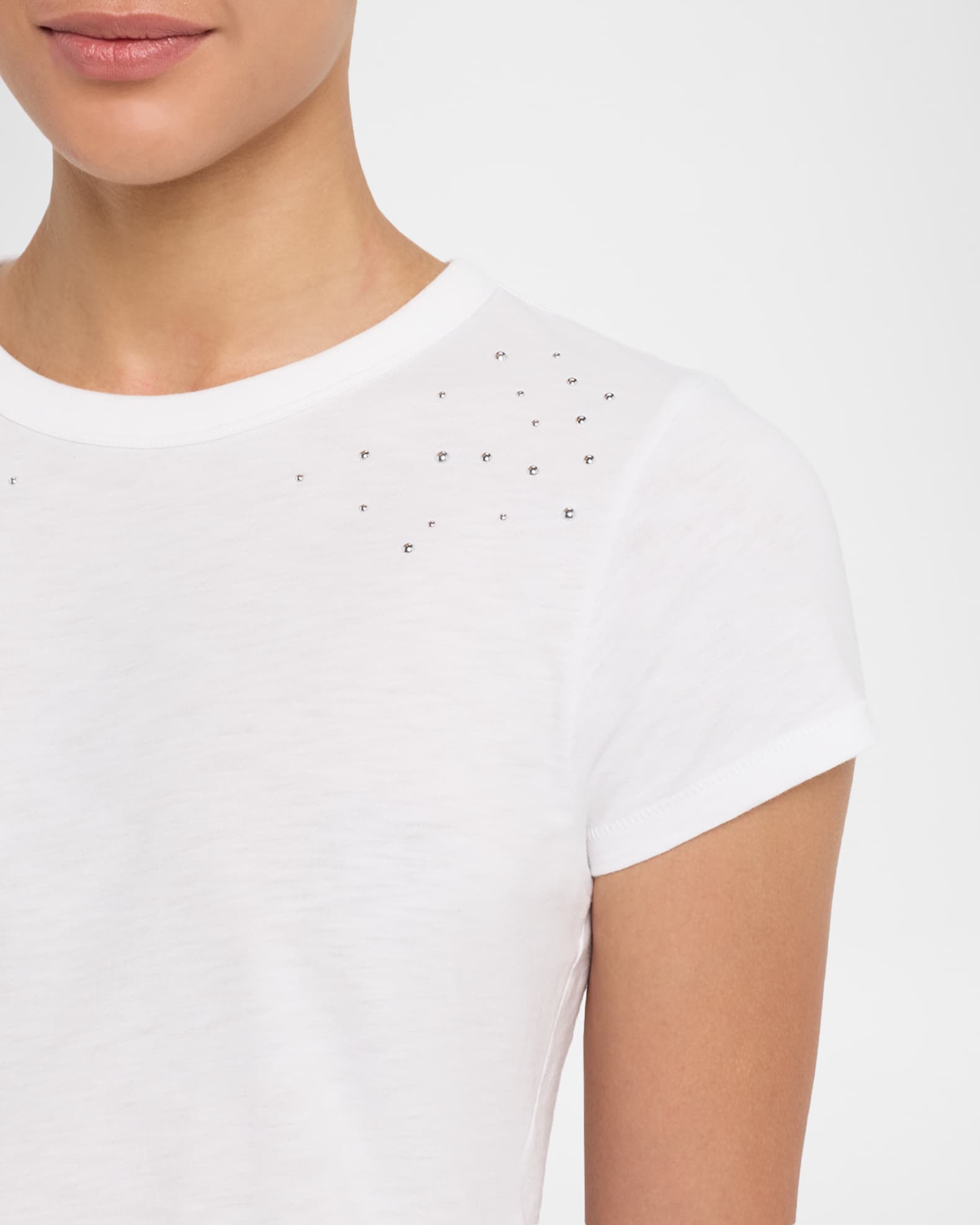 Rag & Bone Studded Crewneck Tee | Neiman Marcus