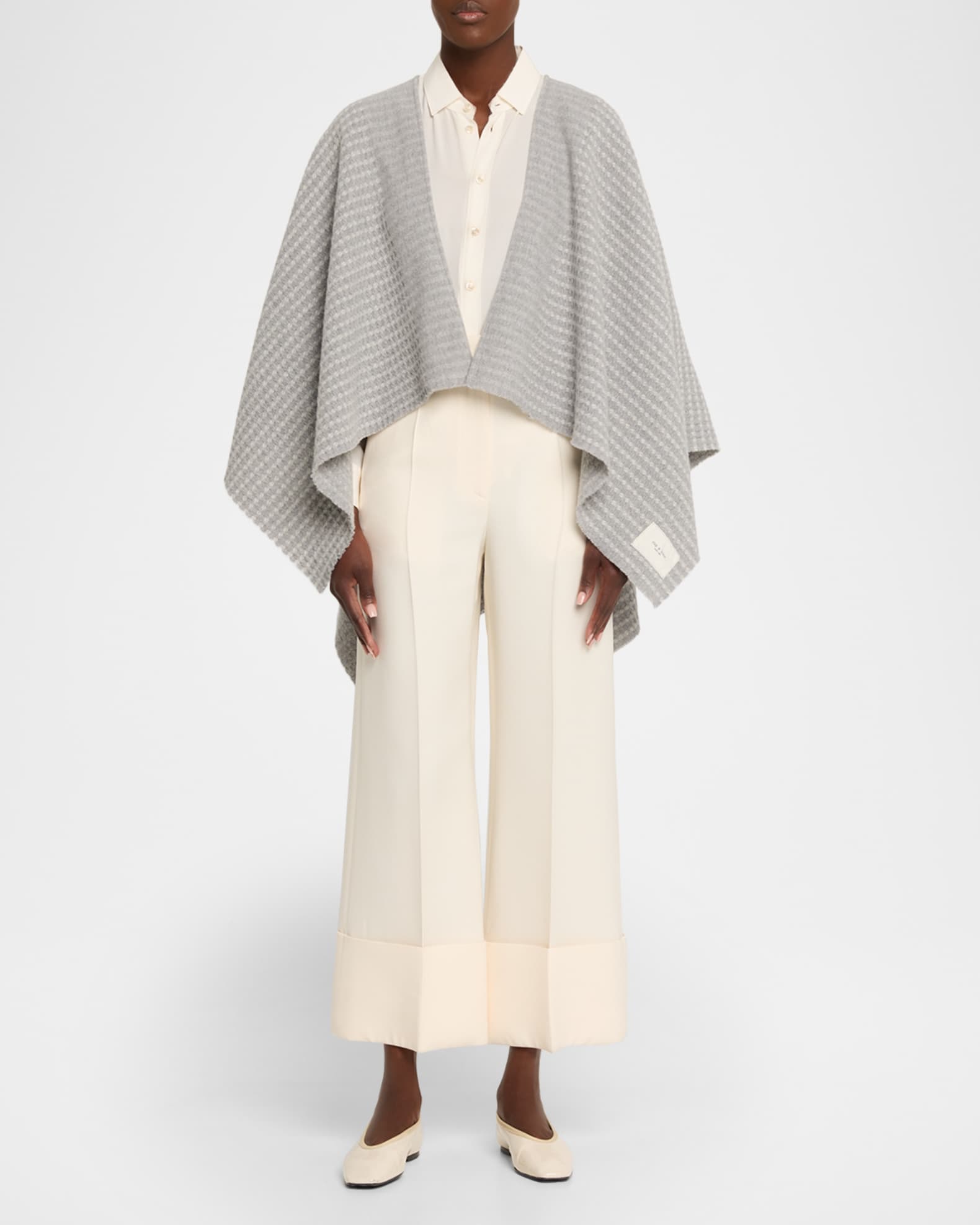 Rag & Bone Joni Waffle-Knit Poncho | Neiman Marcus