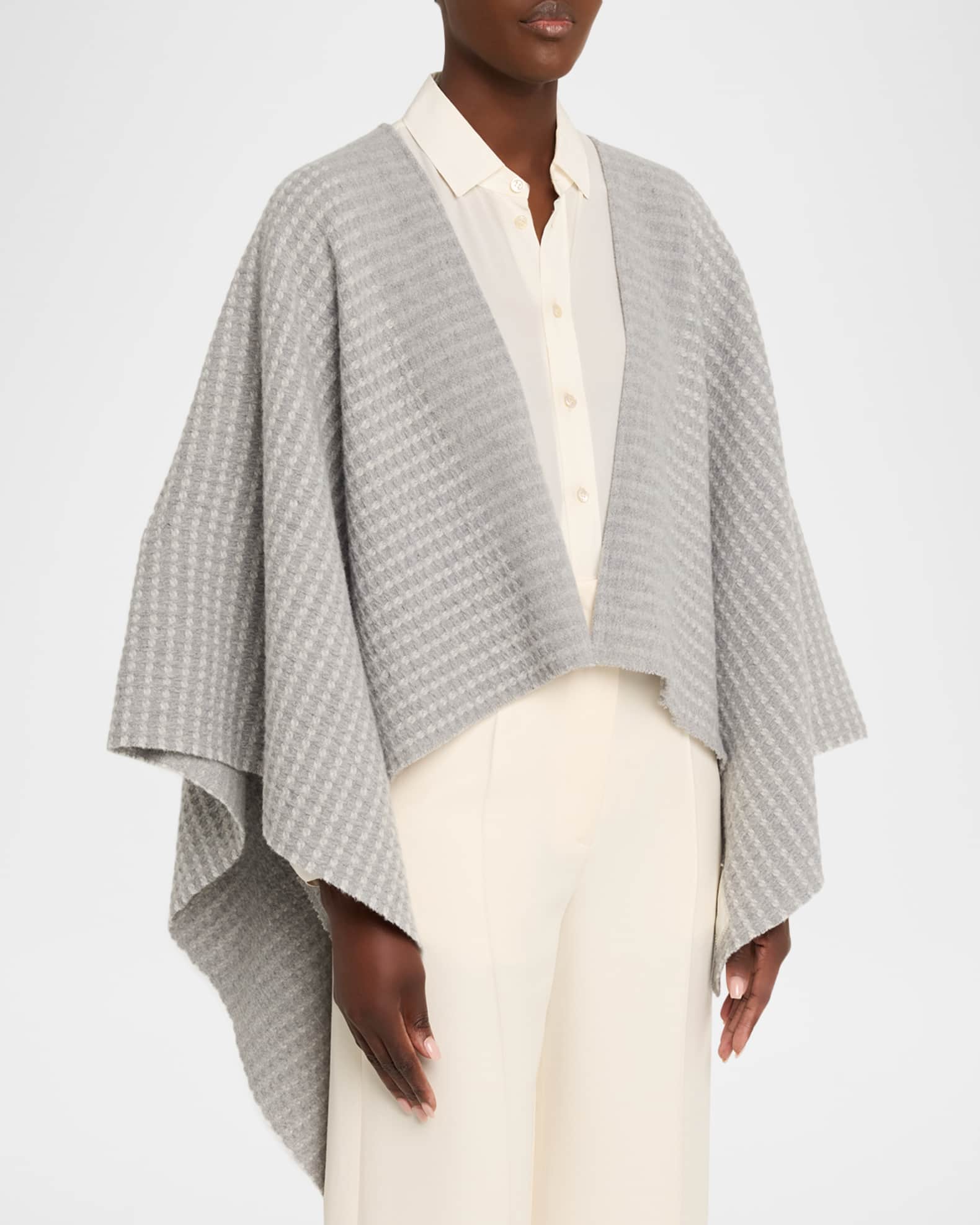 Rag & Bone Joni Waffle-Knit Poncho | Neiman Marcus