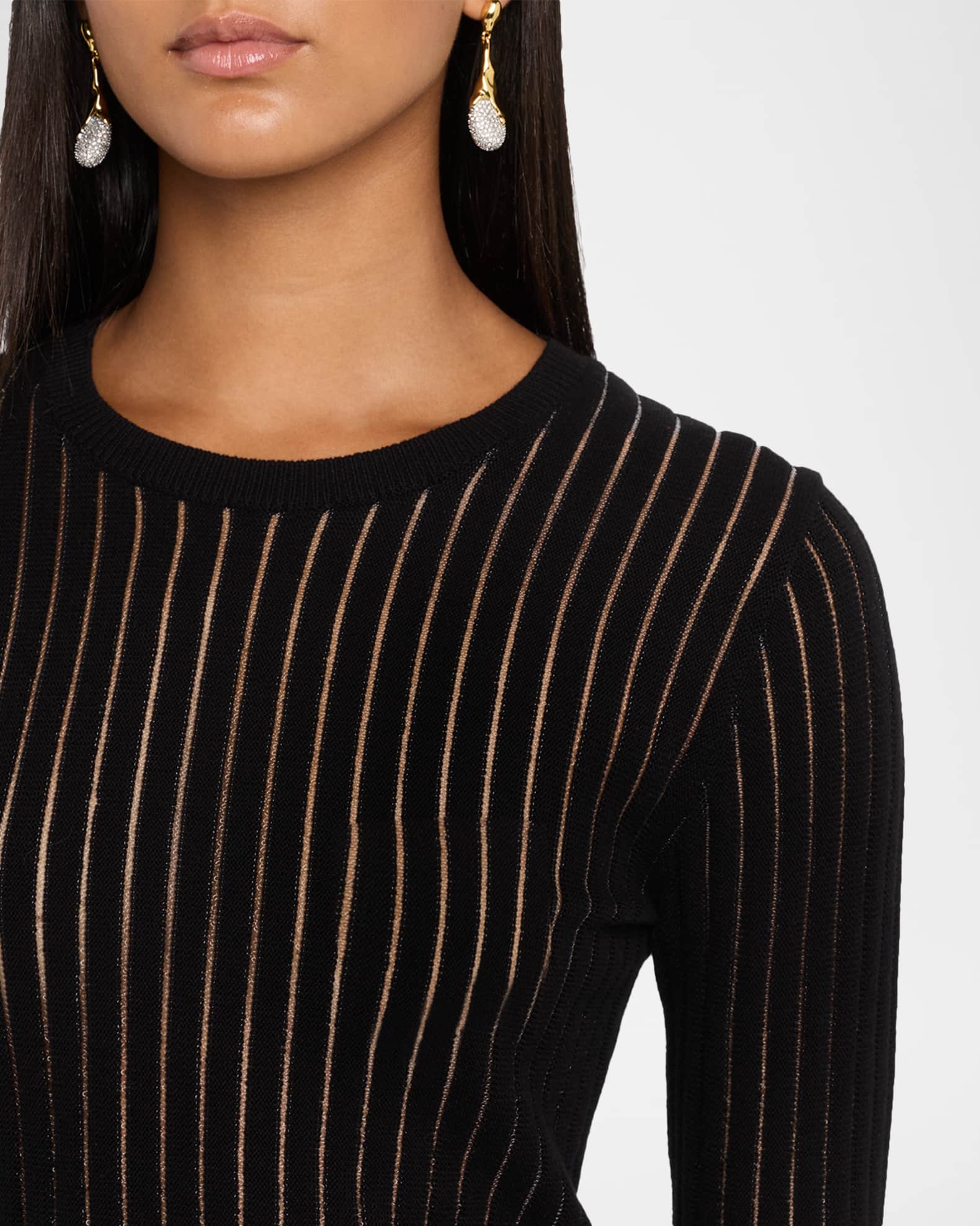 FRAME The Sheer Stripe Sweater | Neiman Marcus