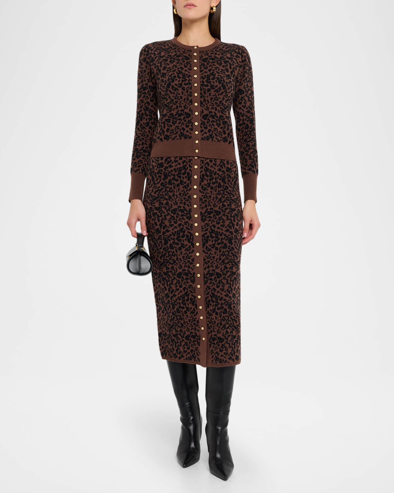 Generation Love Primrose Knit Leopard Midi Skirt | Neiman Marcus