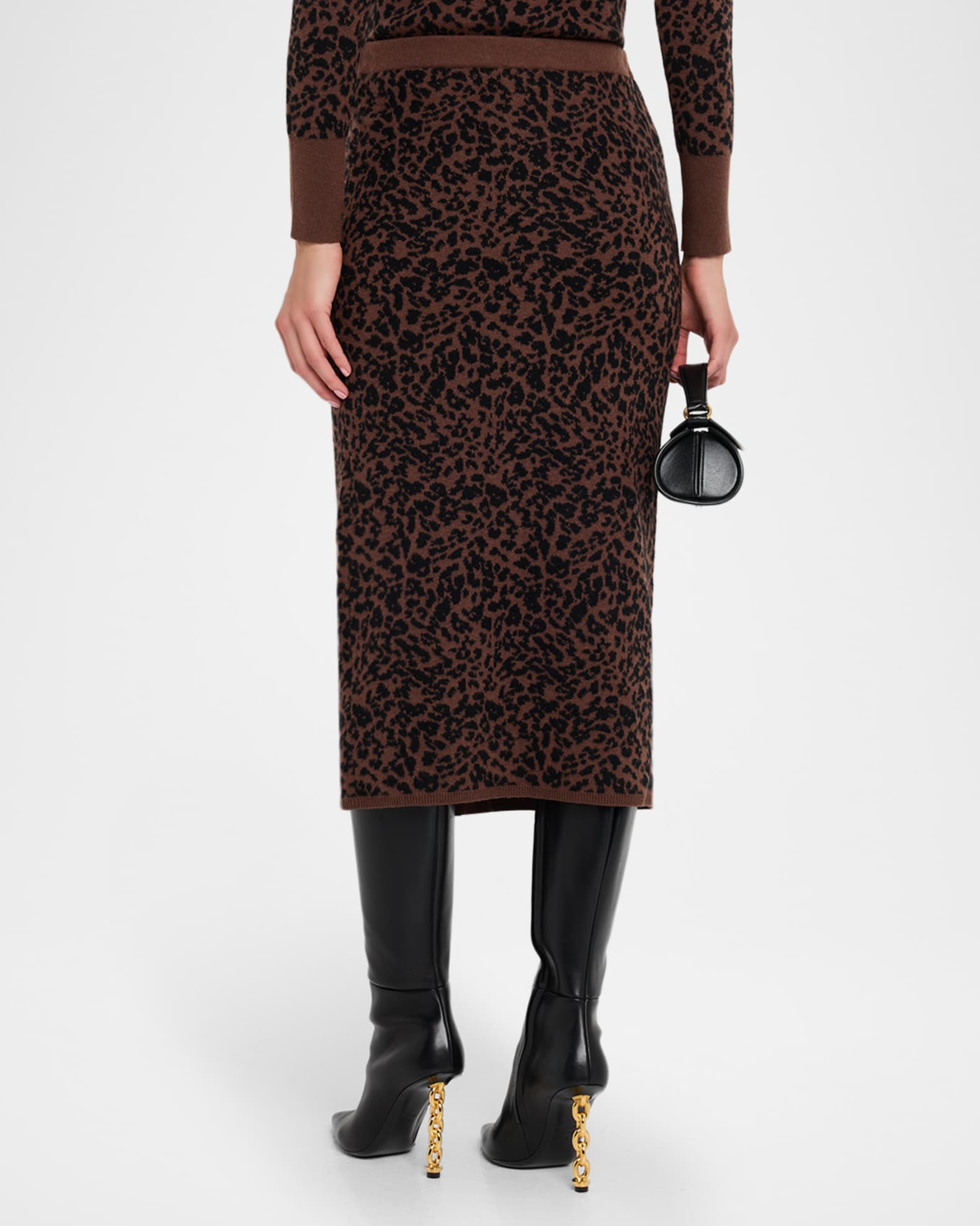 Generation Love Primrose Knit Leopard Midi Skirt | Neiman Marcus