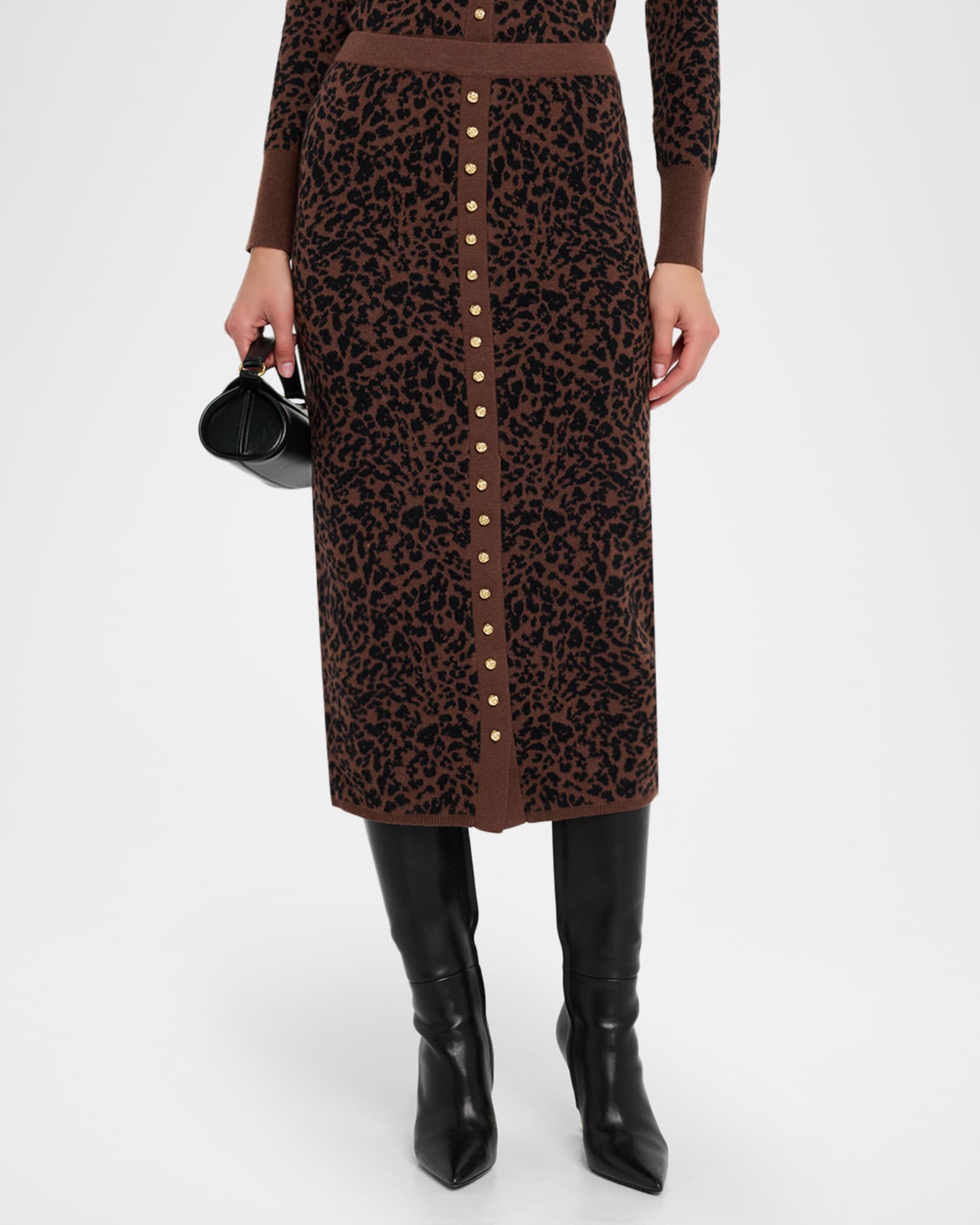 Generation Love Primrose Knit Leopard Midi Skirt | Neiman Marcus