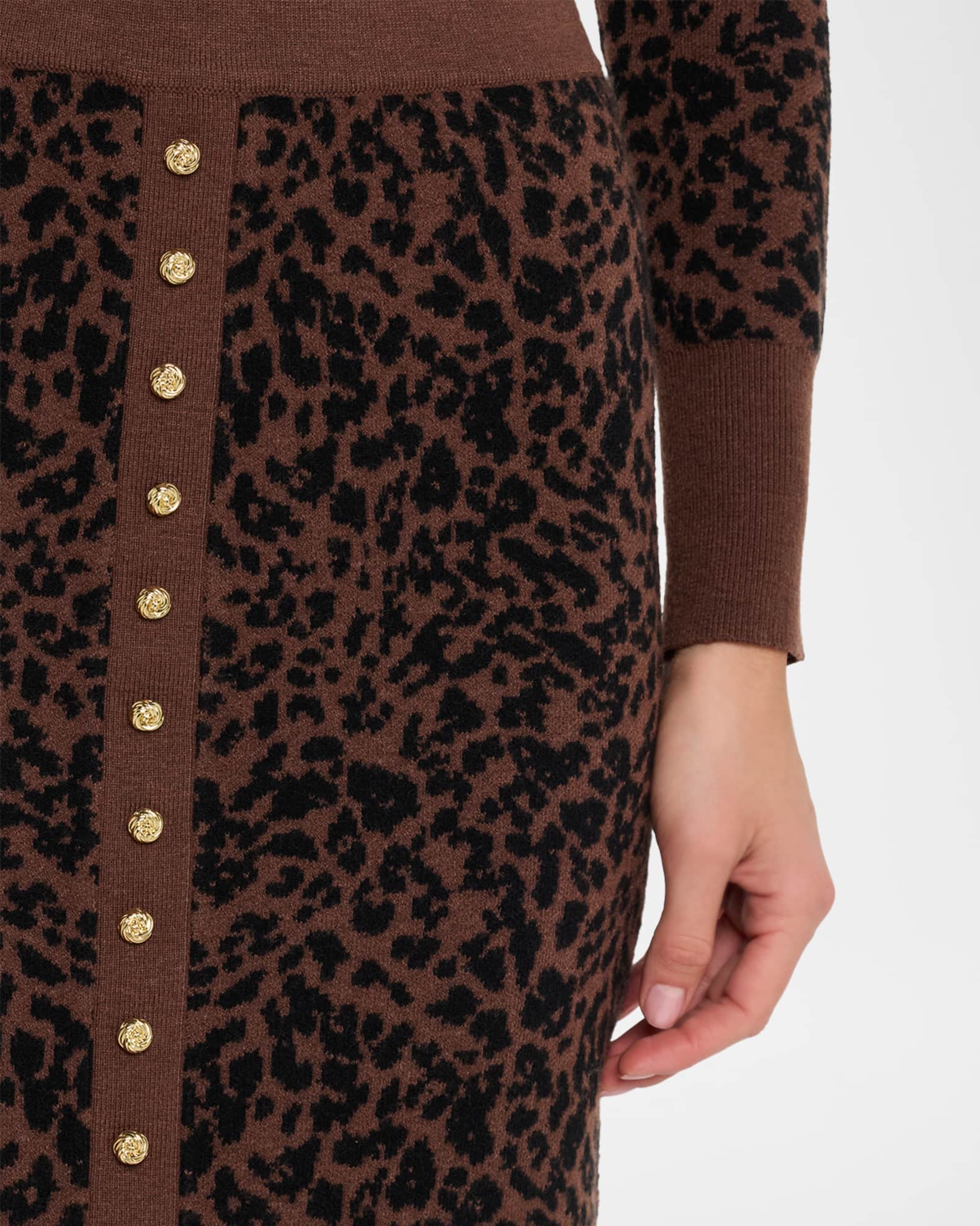 Generation Love Primrose Knit Leopard Midi Skirt | Neiman Marcus