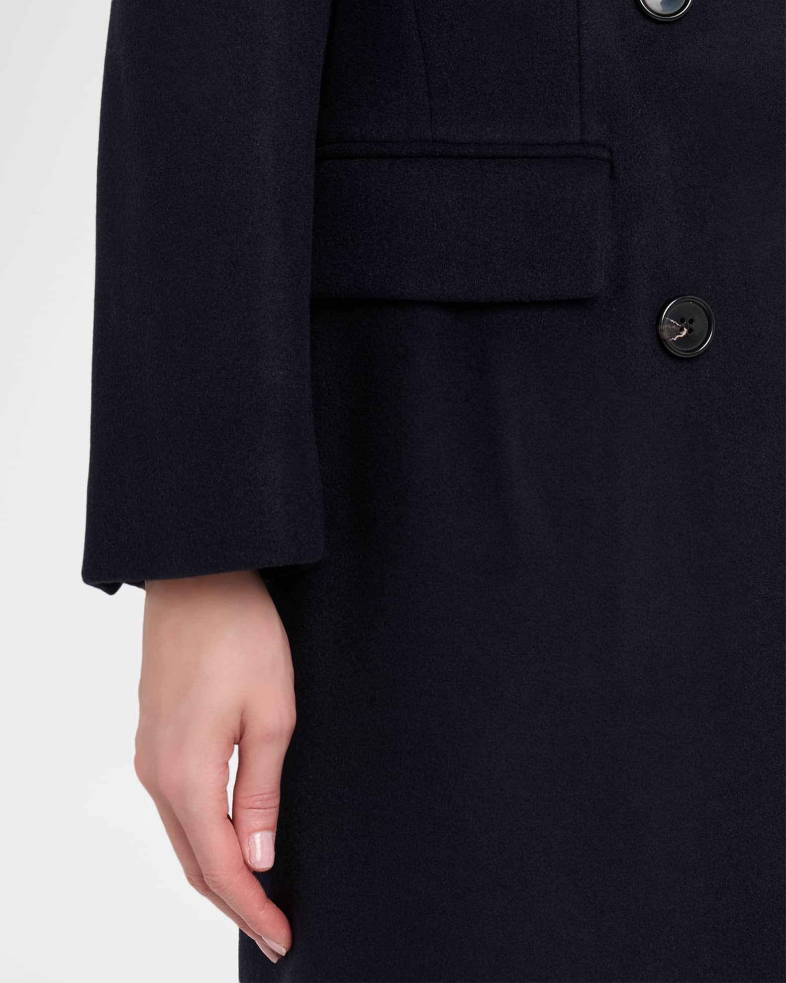 Theory Double-Breasted Wool-Blend Coat | Neiman Marcus