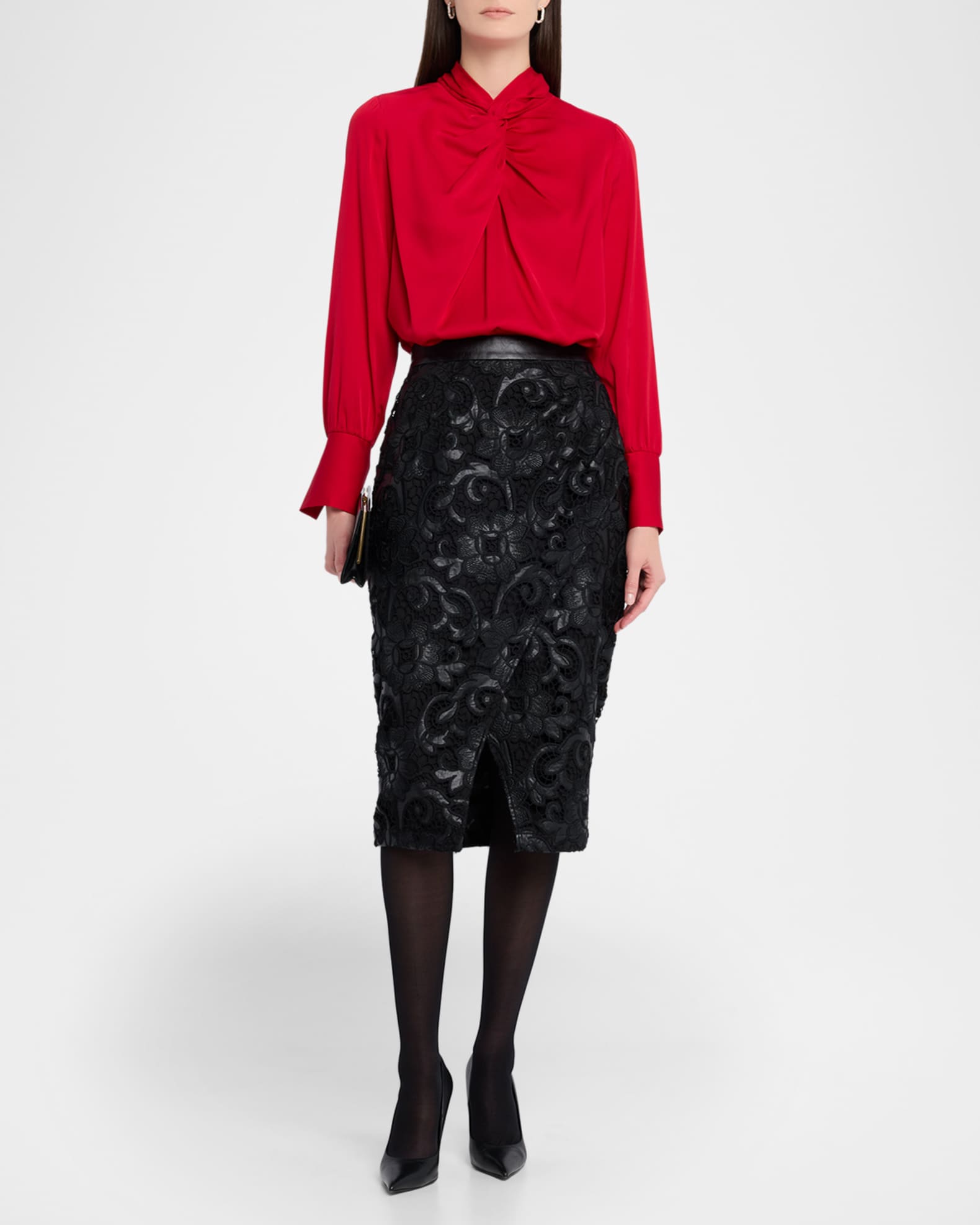 Elie Tahari The Lola Stretch Silk Blouse | Neiman Marcus